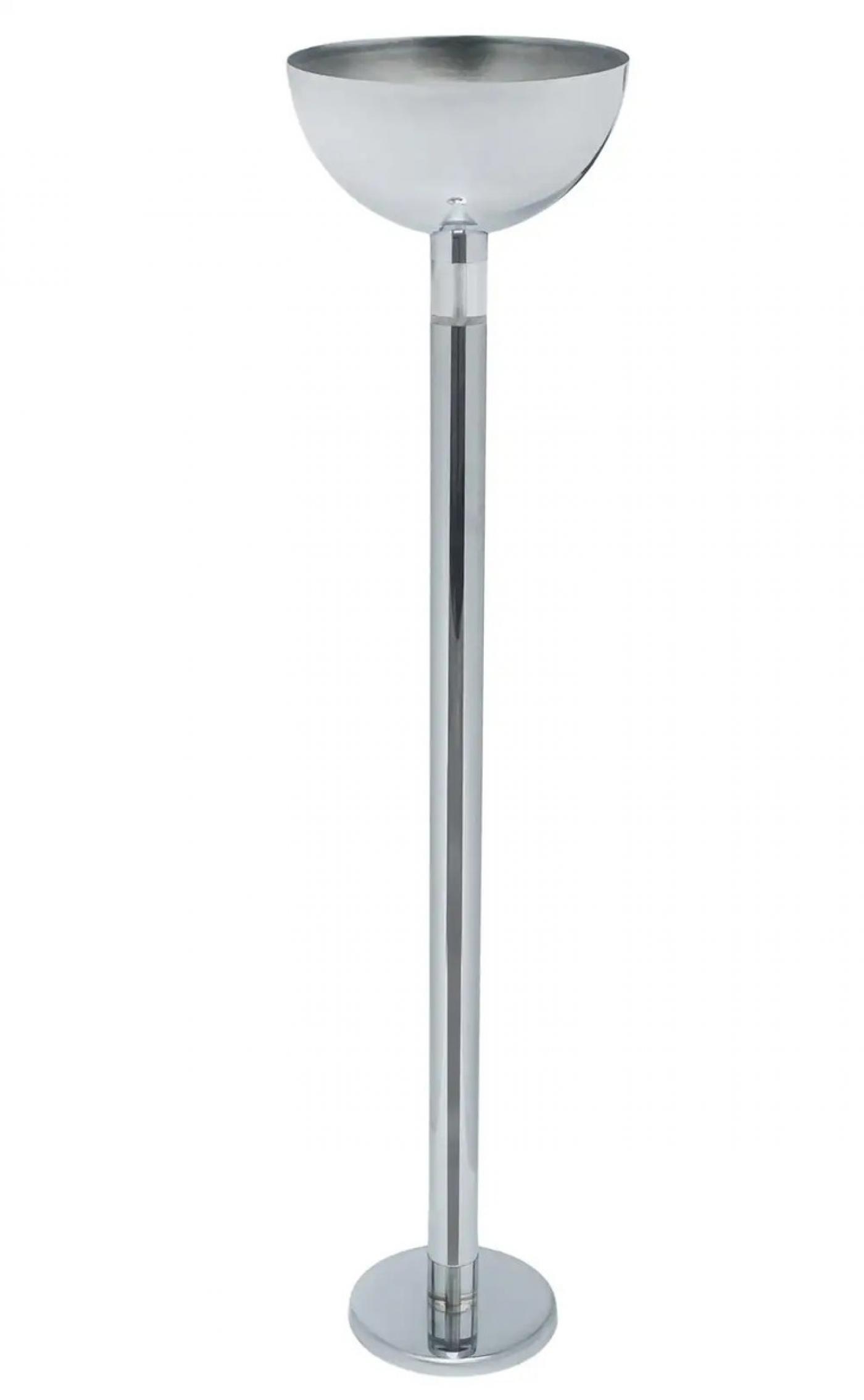 Karl Springer - Matching Pair of Karl Springer Modern Chrome & Lucite ...