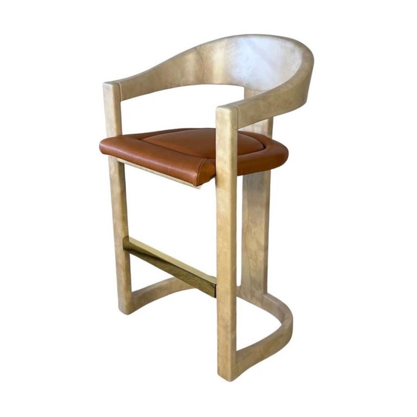 Karl Springer - Mid Century Set of 4 Onassis Bar Stools