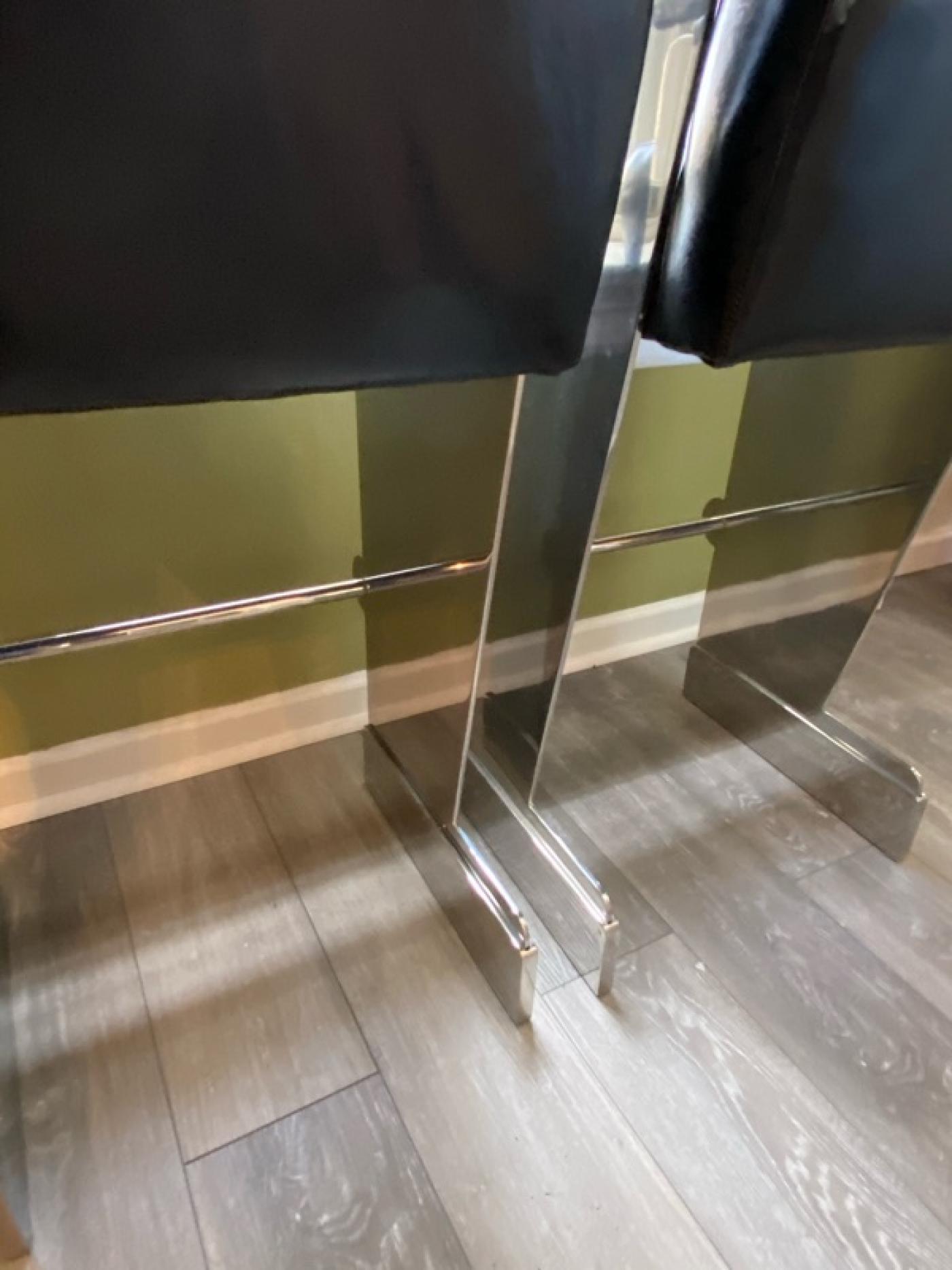 Karl Springer - POST MODERNIST STAINLESS STEEL BAR STOOLS BY KARL SPRINGER