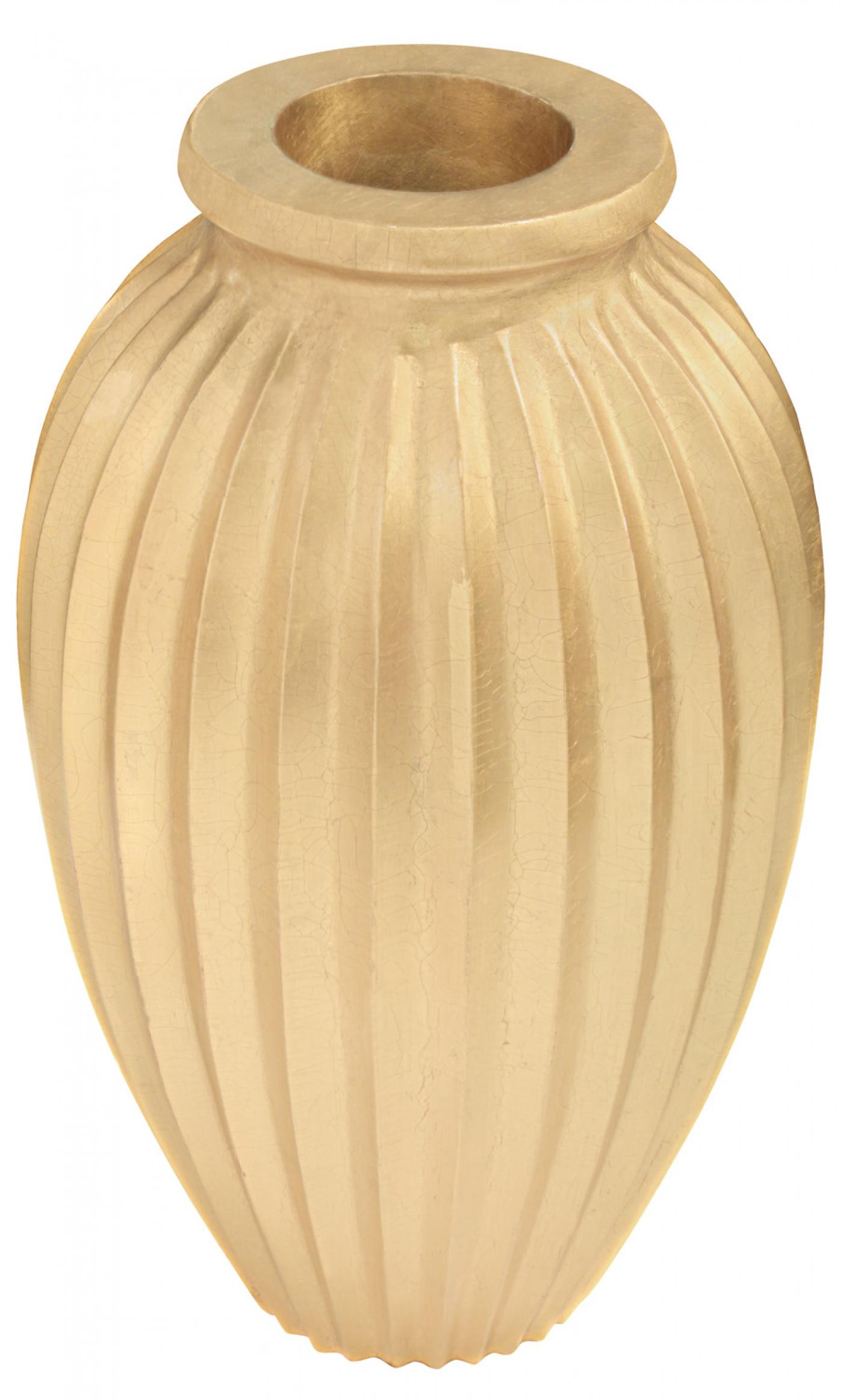 Karl Springer - Pair of Large Fluted Vases in Venetial Gold Leaf by ...