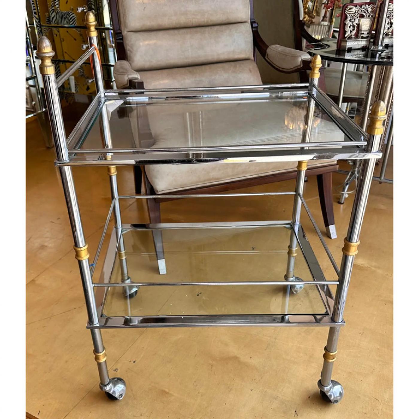 Karl Springer - Rare Karl Springer Mid Century Modern Chrome & Brass ...