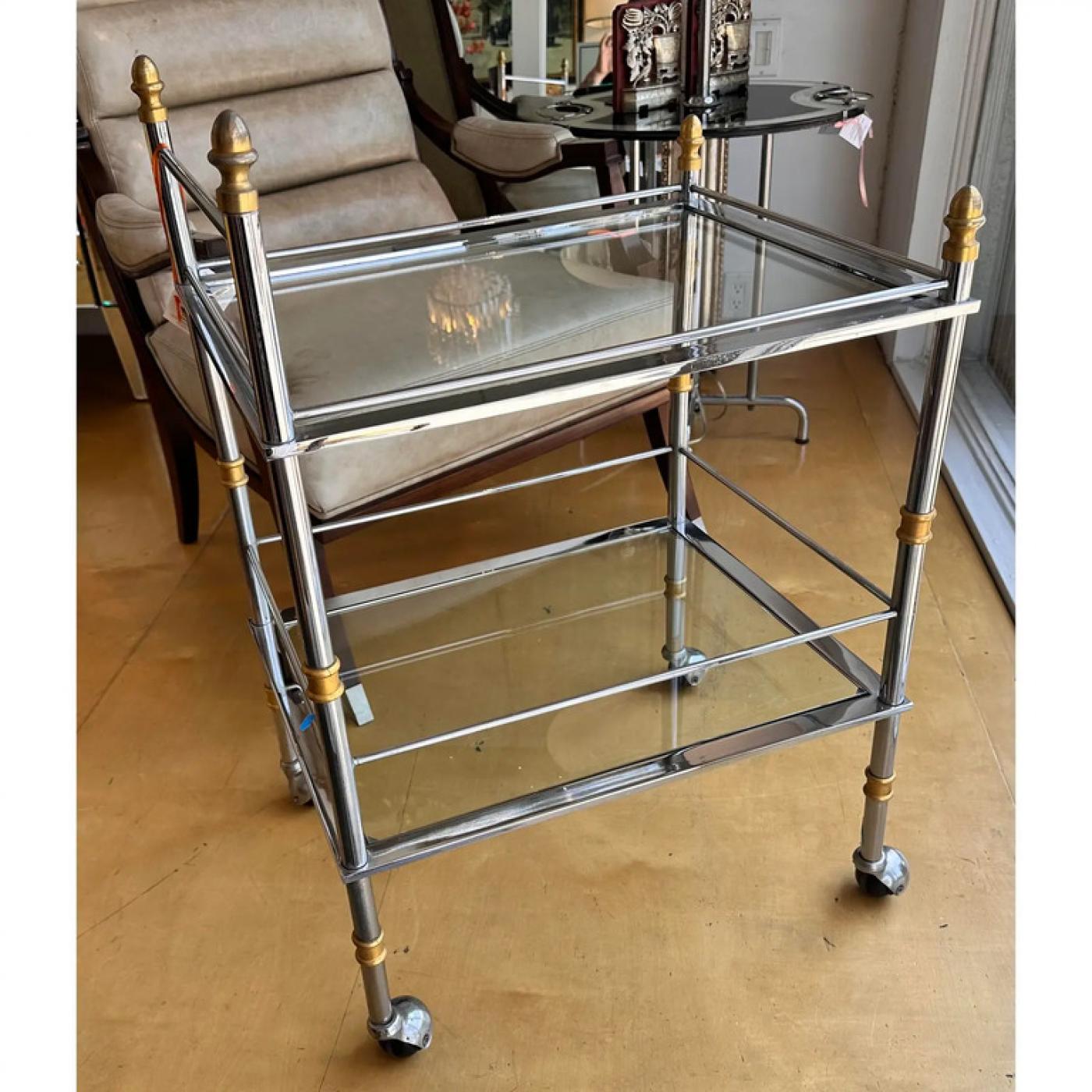 Karl Springer - Rare Karl Springer Mid Century Modern Chrome & Brass ...