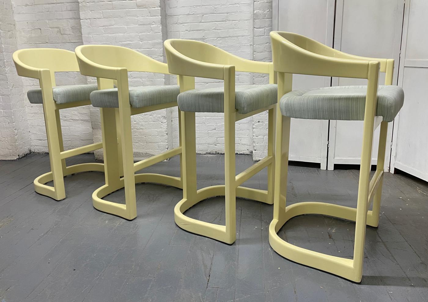 Karl Springer - Set of 4 Karl Springer Onassis Bar Stools