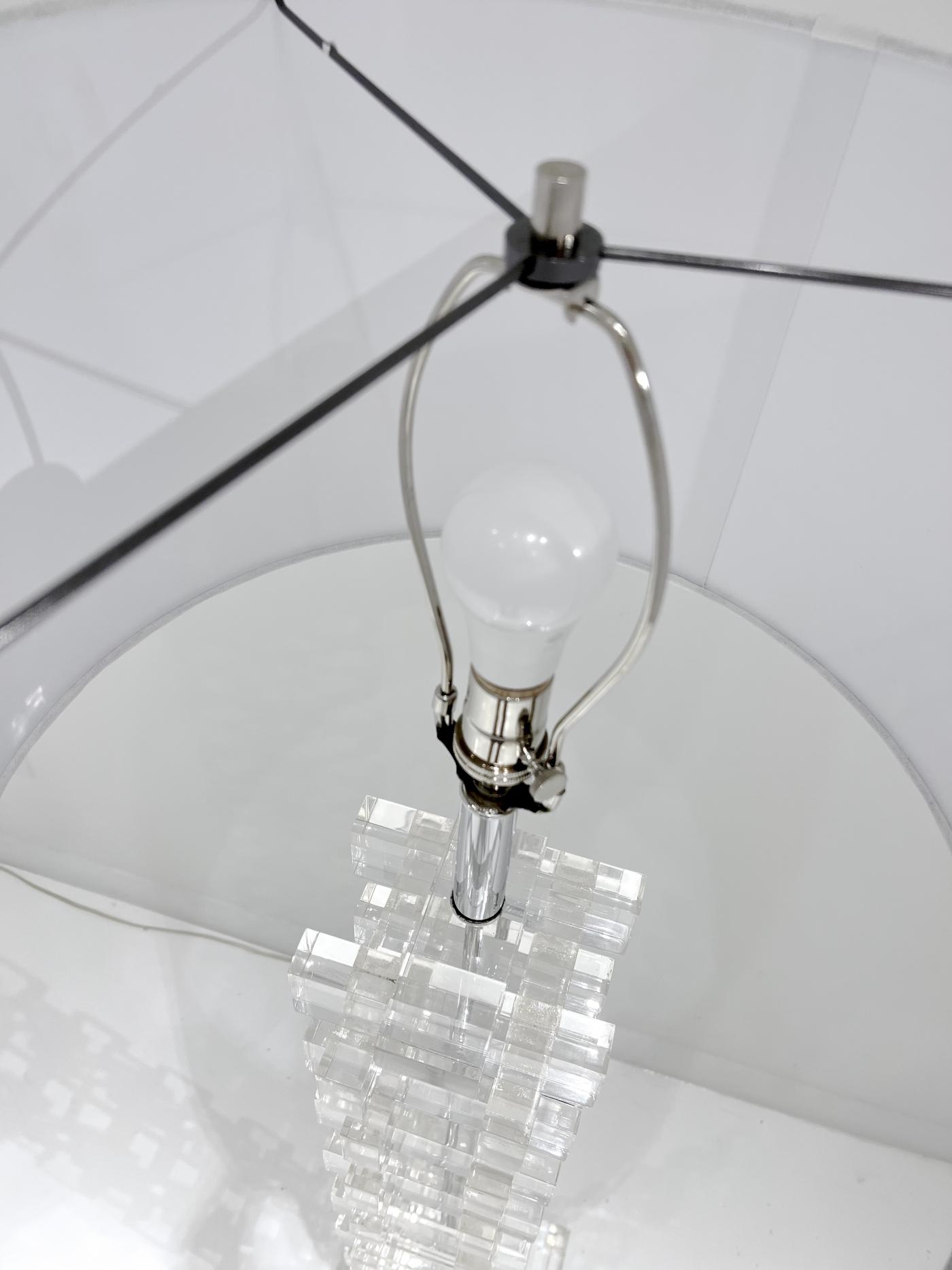 Karl Springer - VINTAGE STACKED LUCITE FLOOR LAMP