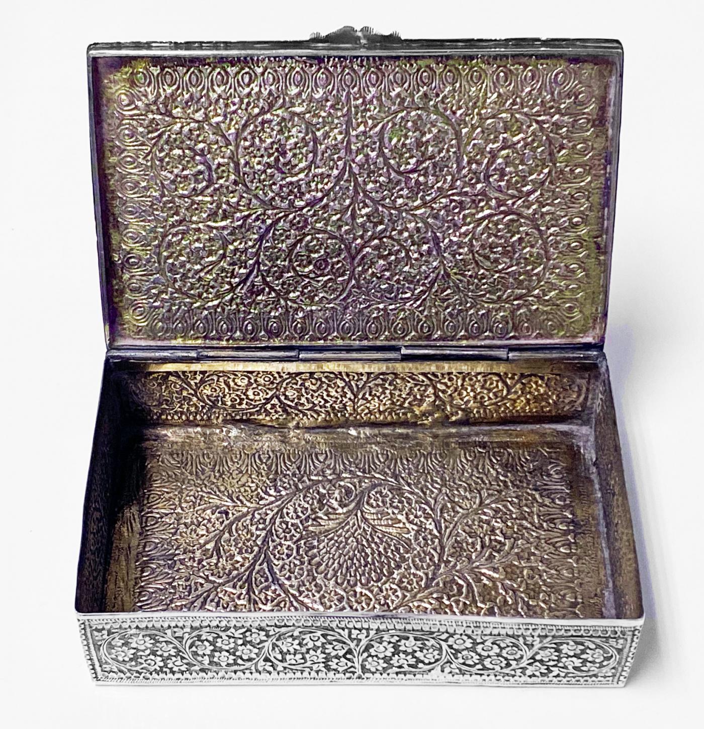 Kashmir Antique Silver Box India circa 1890.