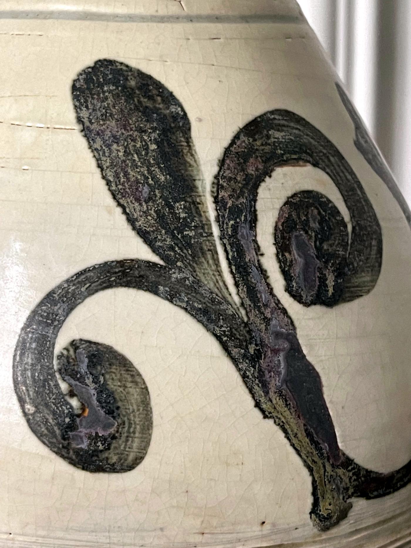Korean Glazed Ceramic Vase Buncheong Ware Early Joseon Dynasty