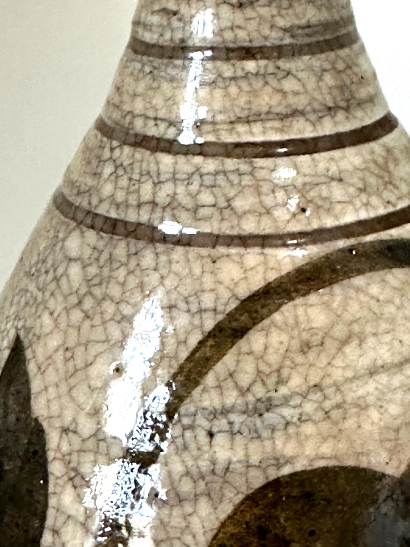Korean Glazed Ceramic Vase Buncheong Ware Joseon Dynasty