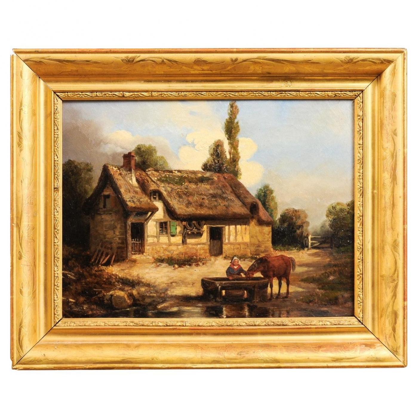 Léon Bertan - French 19th Century Painting Signed Léon Bertan Depicting ...