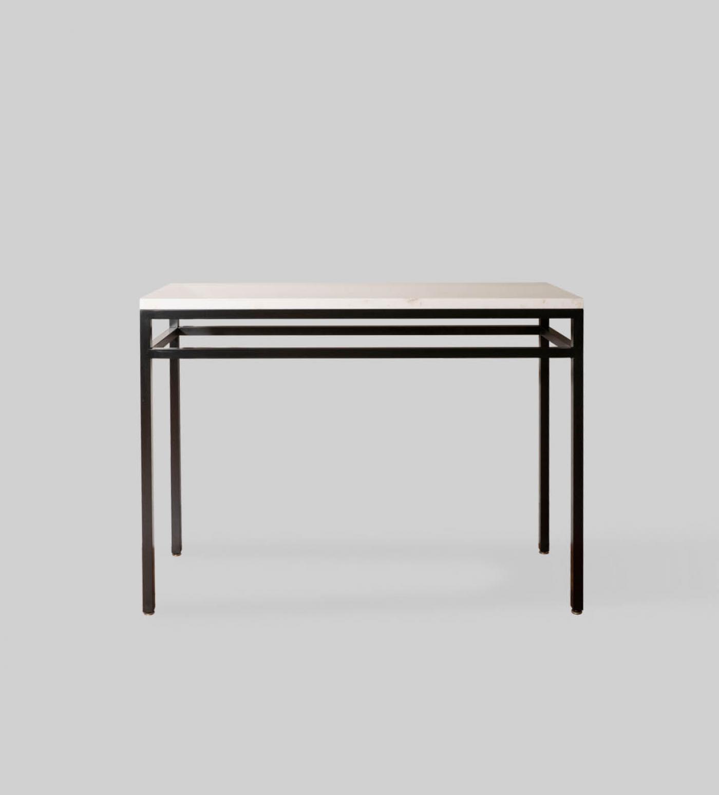 Lance Thompson - Marble/Stone Top Console with Solid Blackened Steel ...