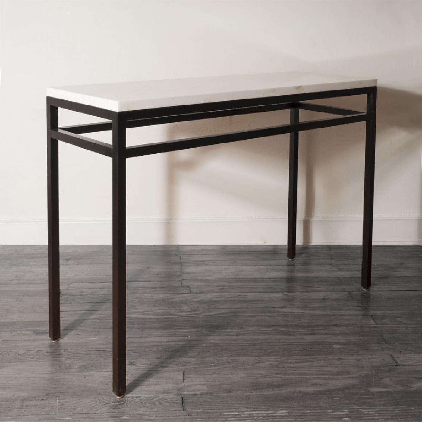 Lance Thompson - Marble/Stone Top Console with Solid Blackened Steel ...