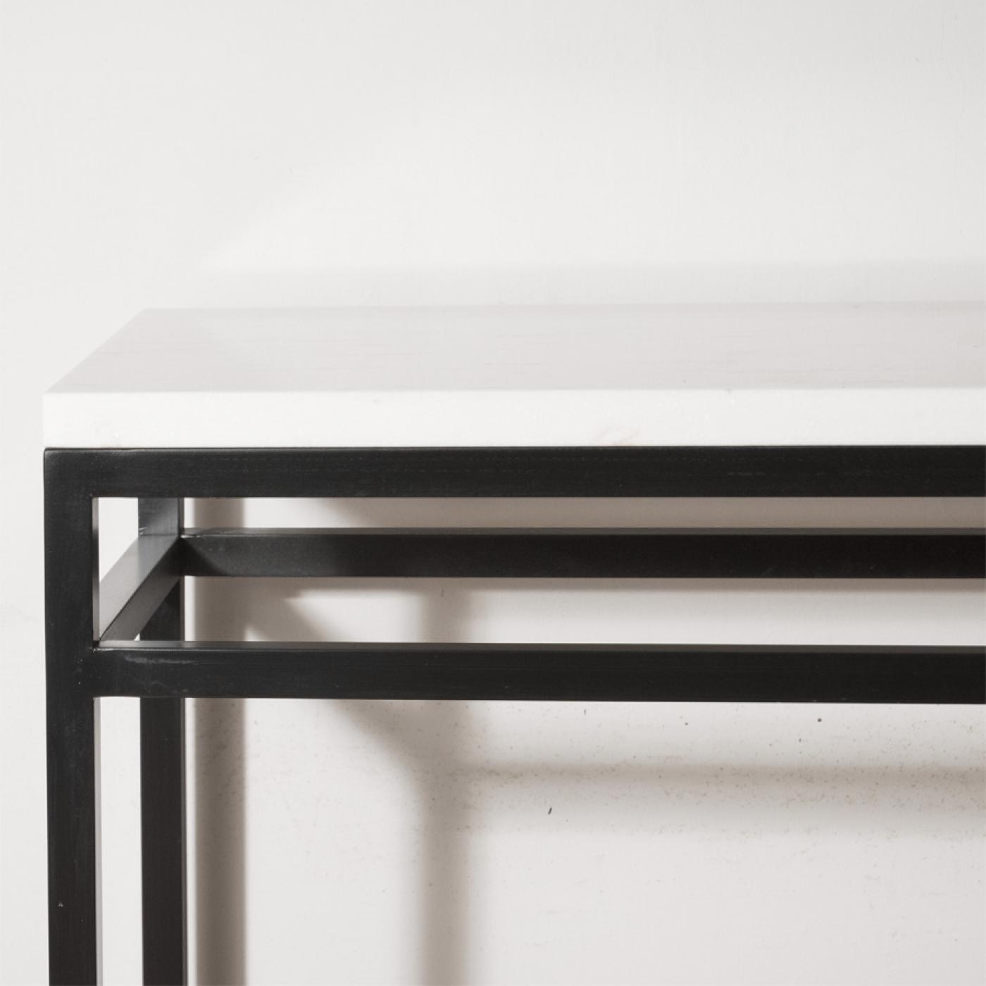 Lance Thompson - Marble/Stone Top Console with Solid Blackened Steel ...