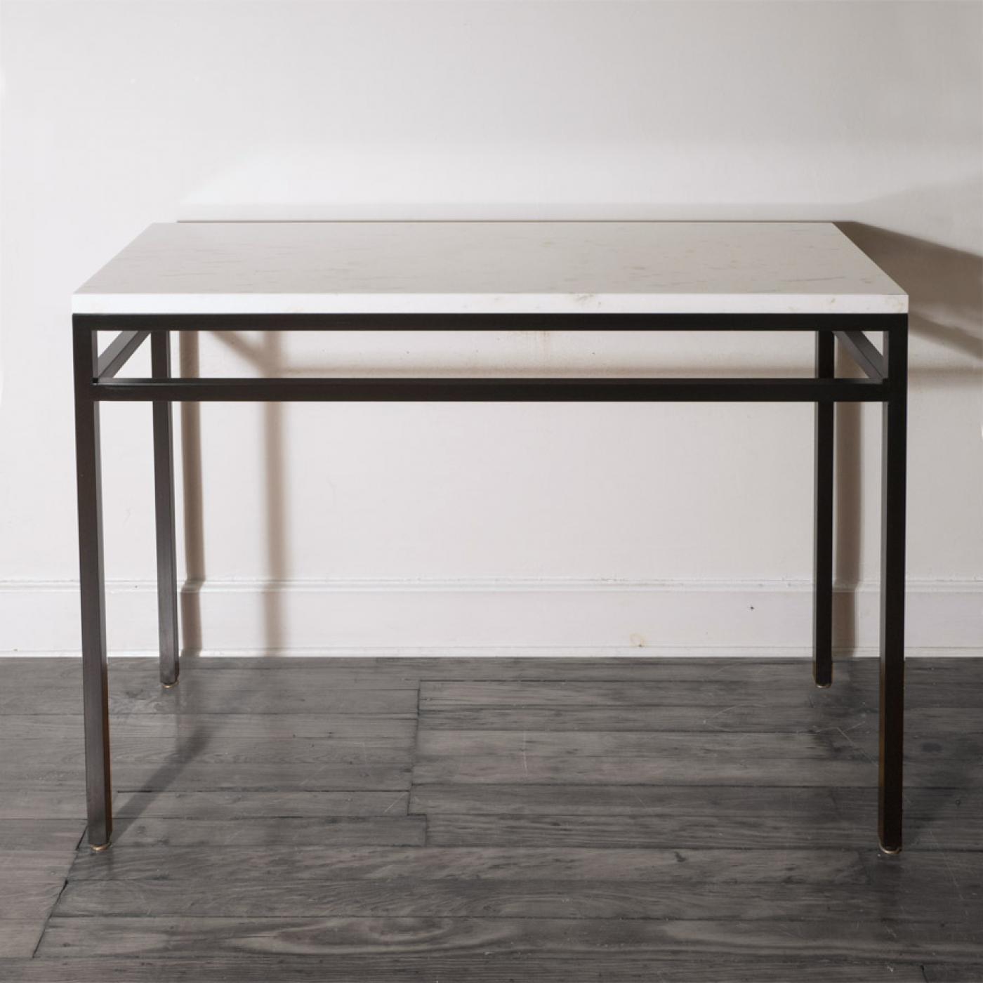 Lance Thompson - Marble/Stone Top Console with Solid Blackened Steel ...