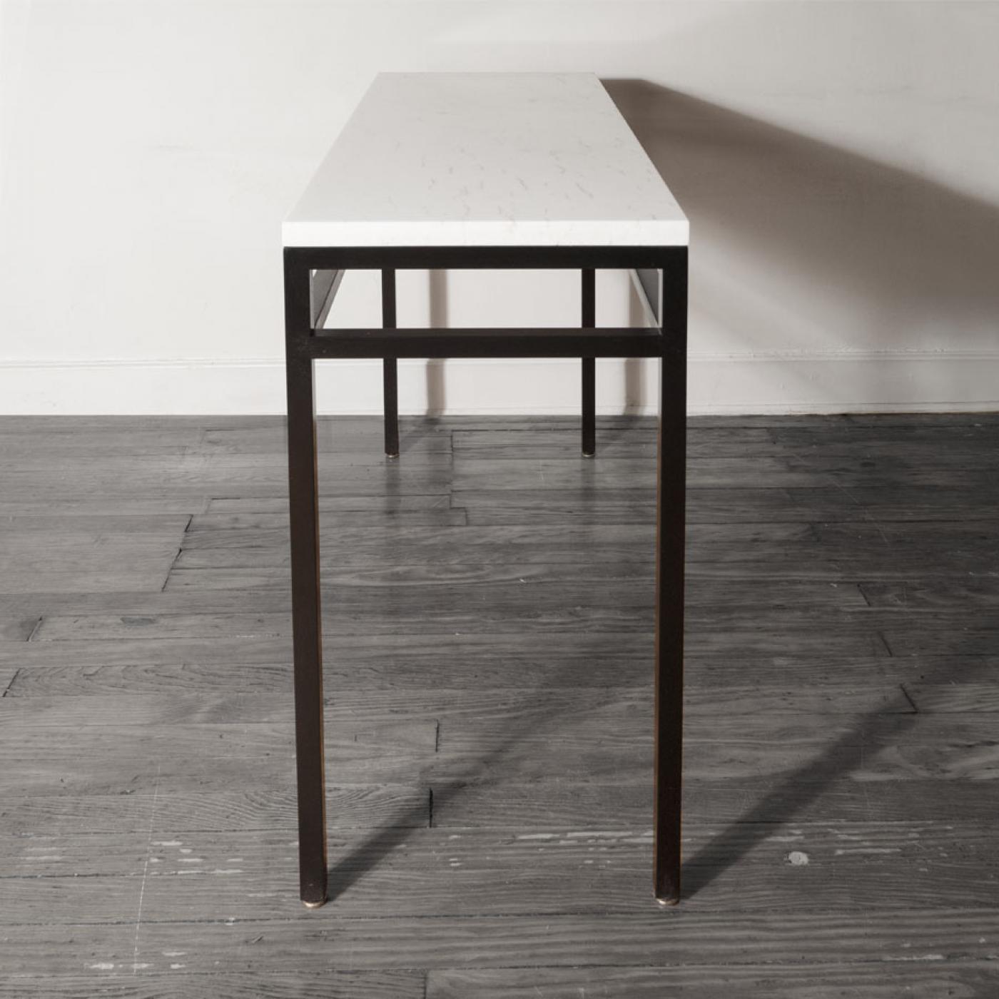 Lance Thompson - Marble/Stone Top Console with Solid Blackened Steel ...