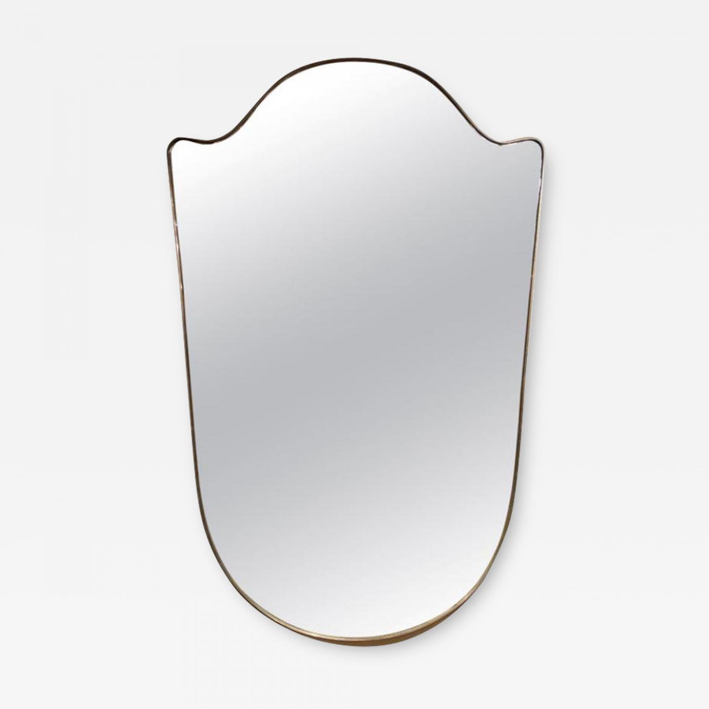 Large Brass Shield Mirror