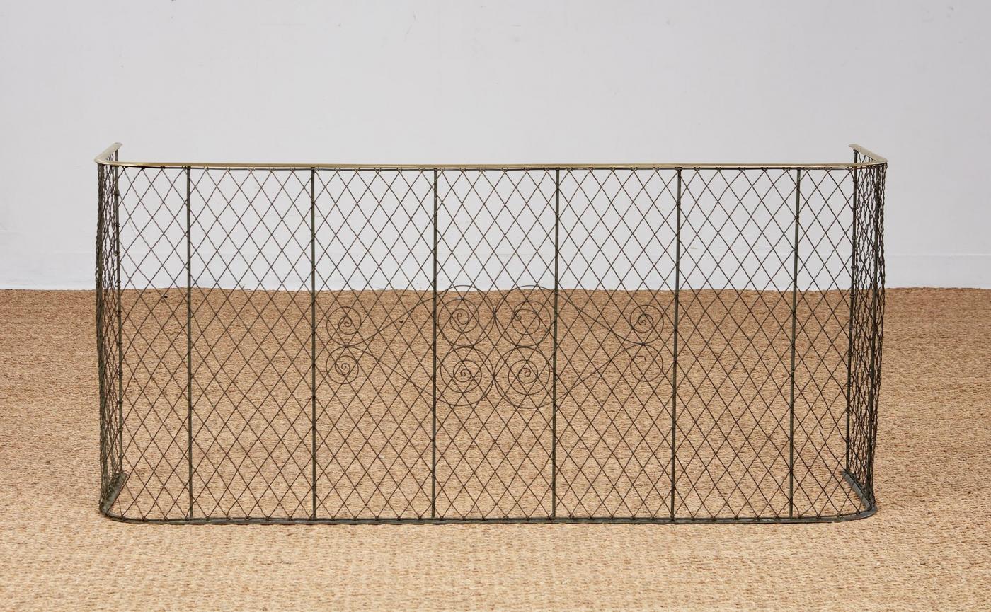 Large Brass and Iron Scroll Decorated Nursery Guard - 53" wide