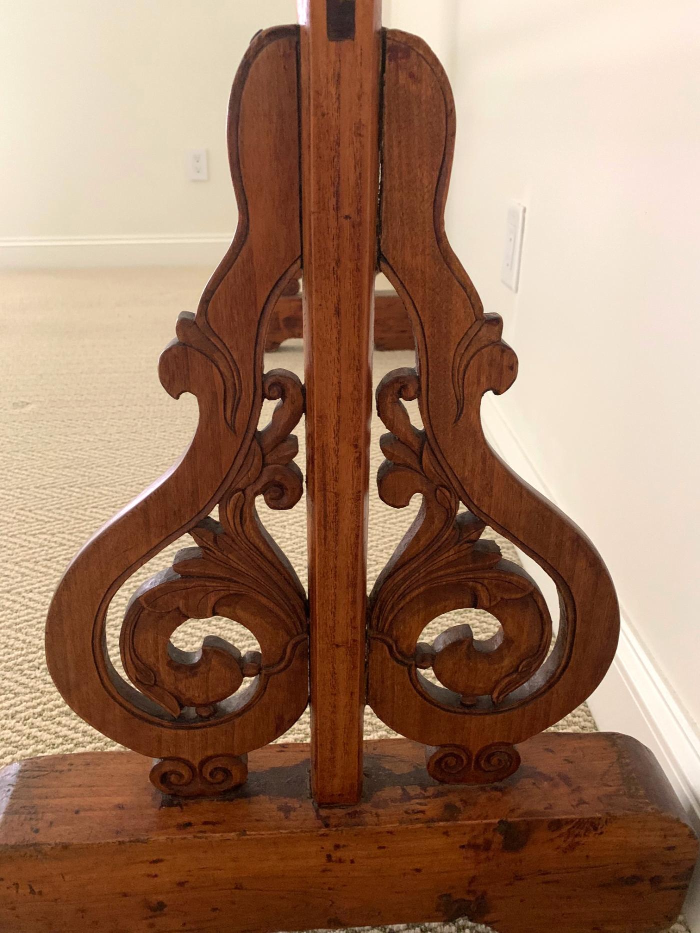 Large Chinese Carved Wood Robe Rack