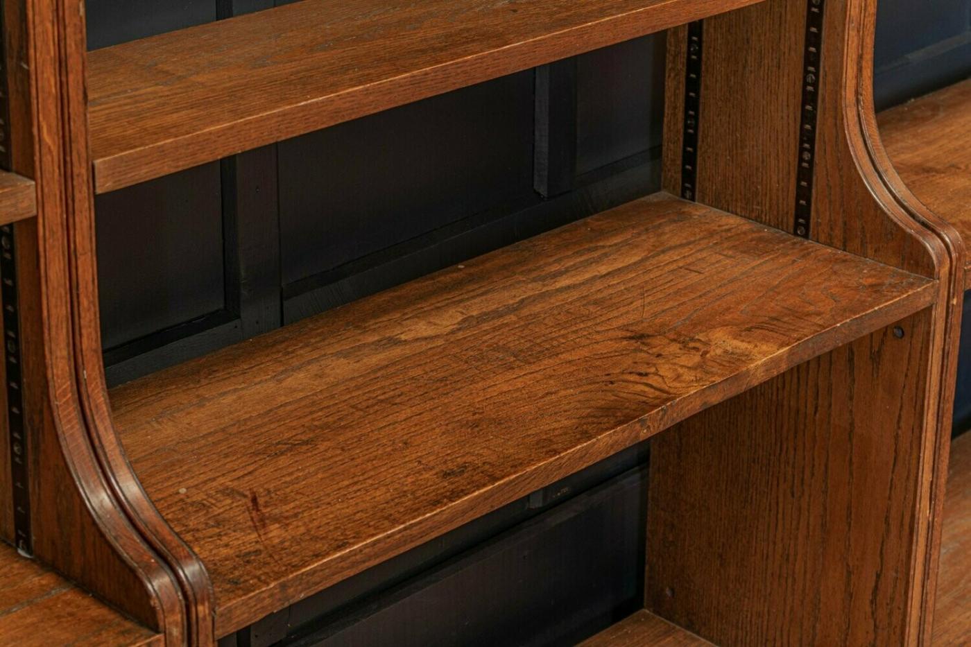 Large English Oak Modular Open Bookcase/s