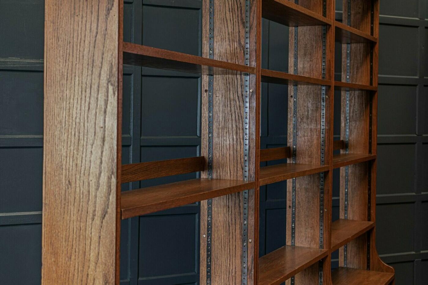 Large English Oak Modular Open Bookcase/s