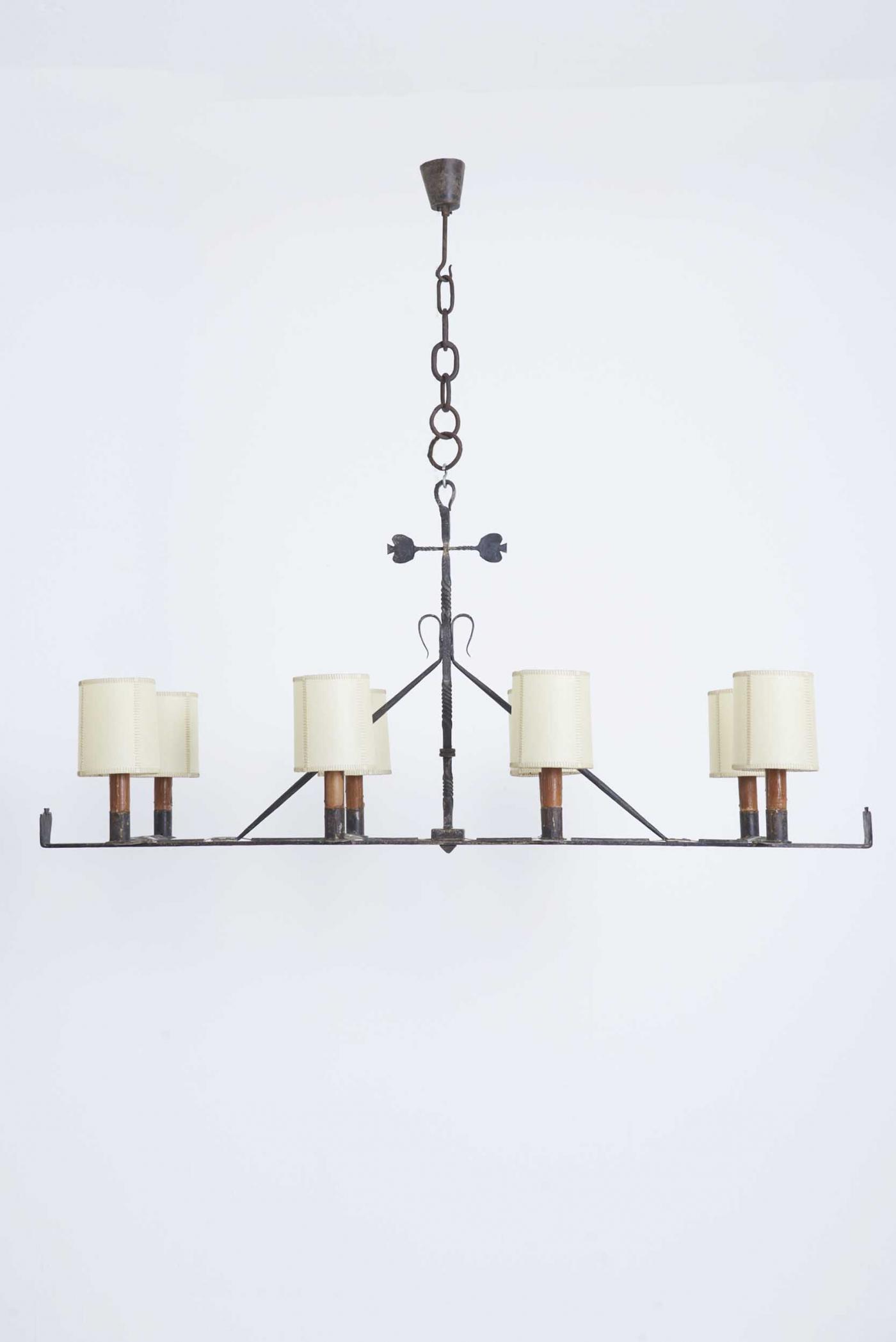 Large Forged Iron Ceiling Light