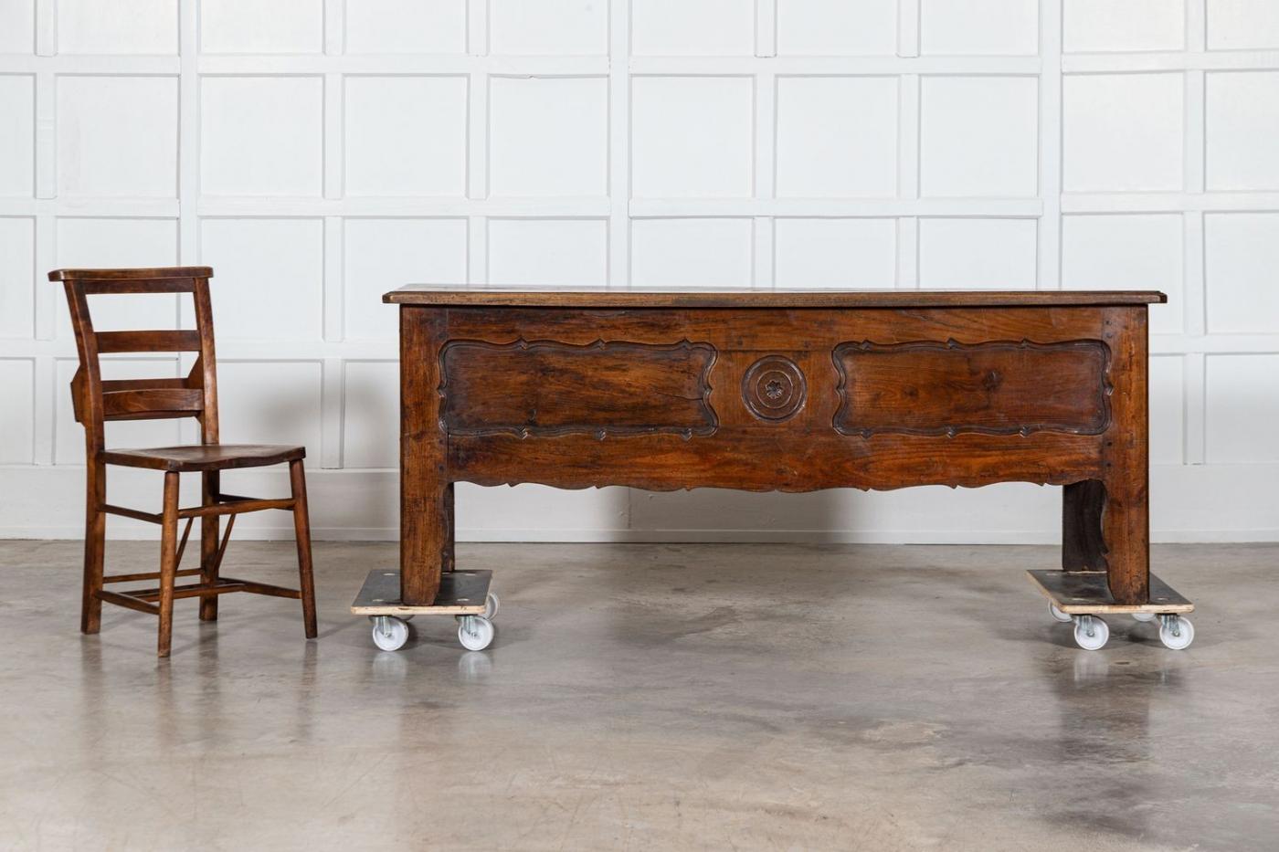 Large French 19thC Oak Carved Coffer / Window Chest