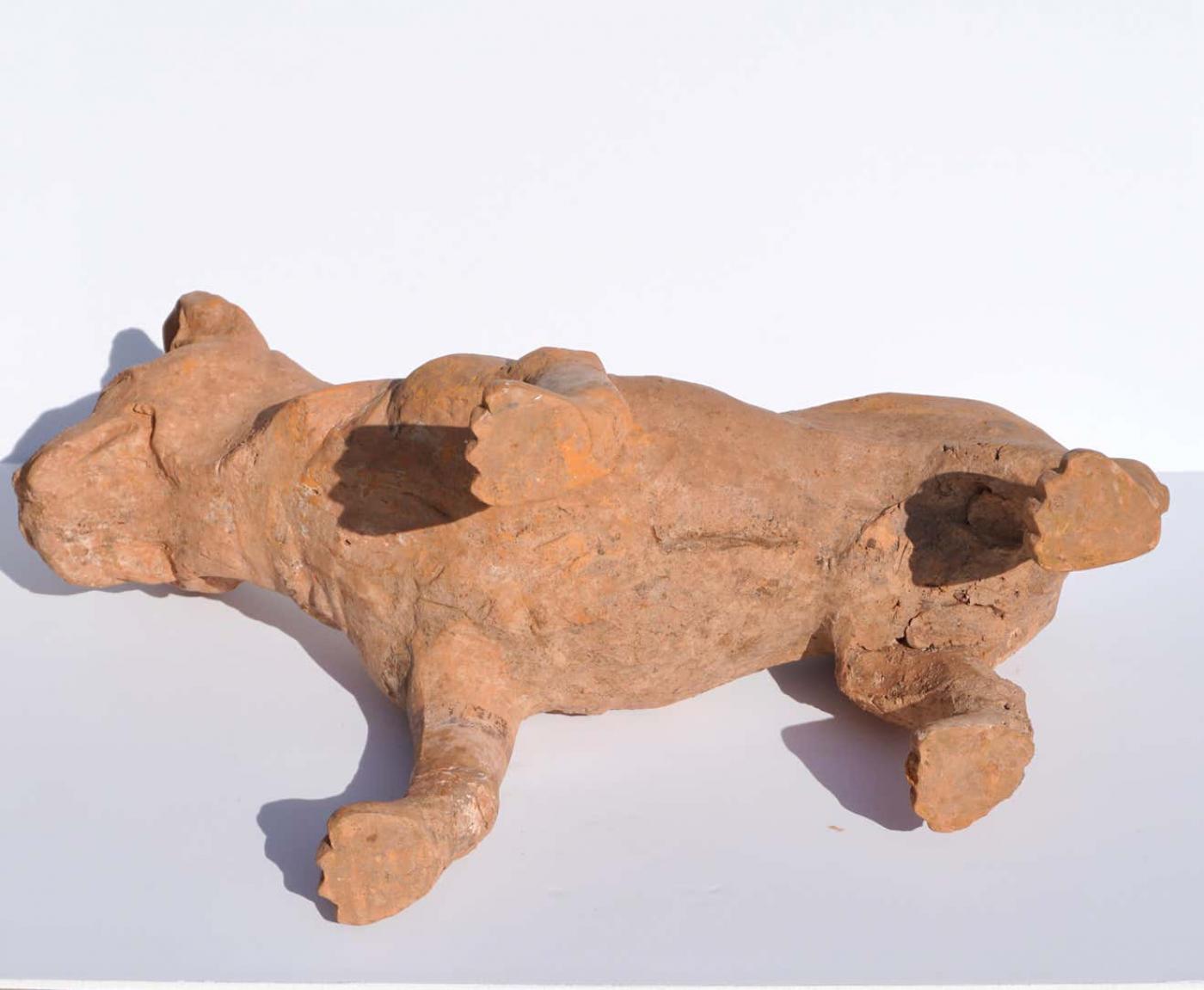 Large Han Dynasty Pottery Sculpture of a Dog