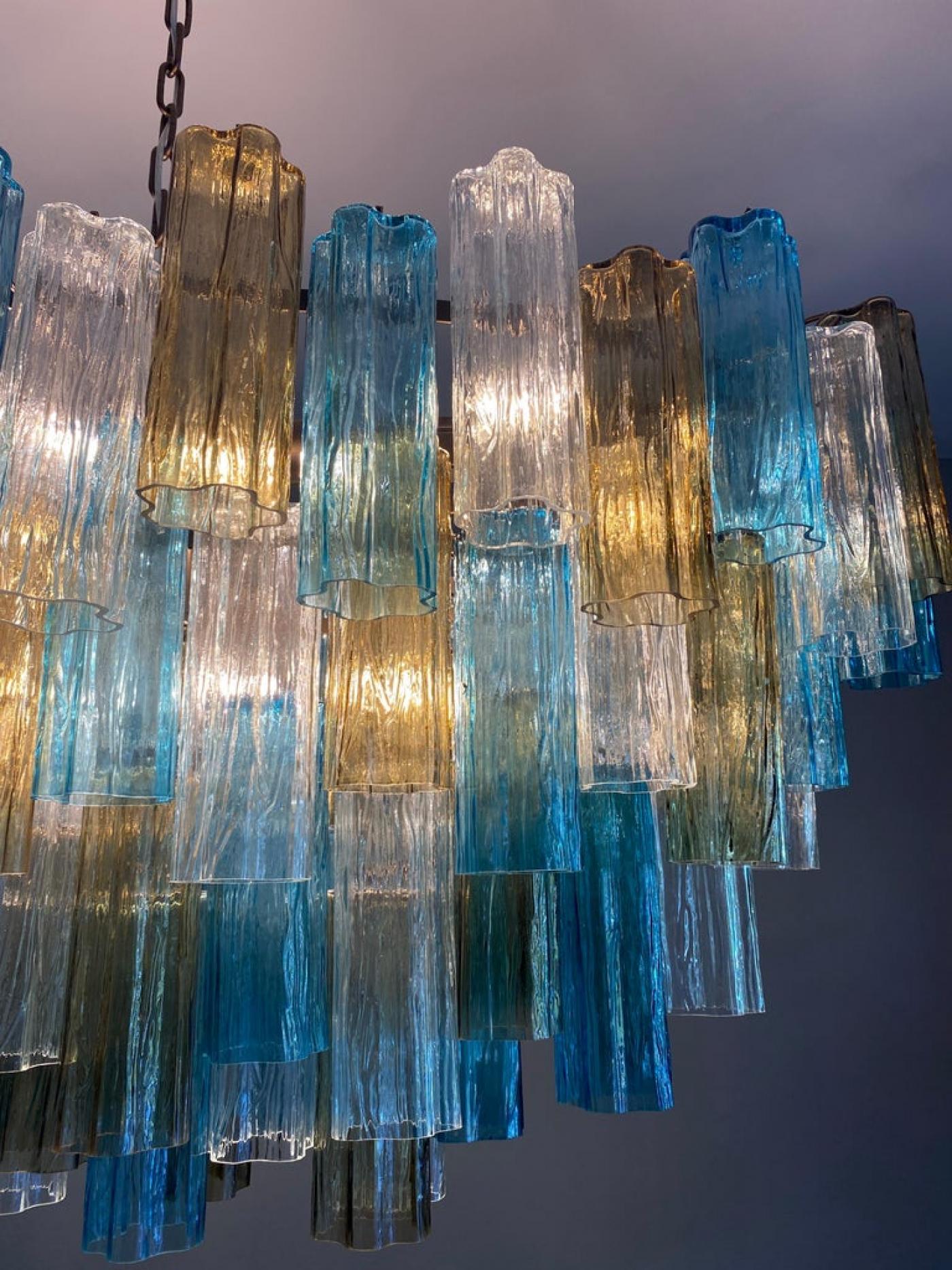 Large Modern Oval Shaped Multi-Color Murano Glass Chandelier by ...
