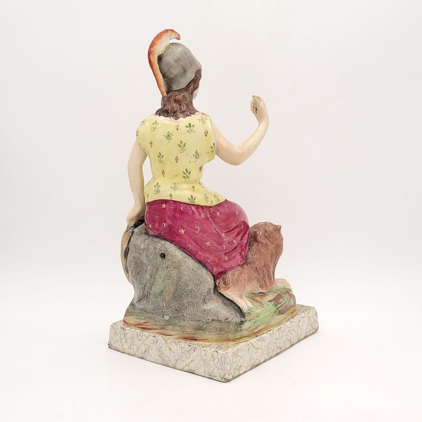 Large Old English Copy of Prattware Figure of Britannia, U.K. circa 1900