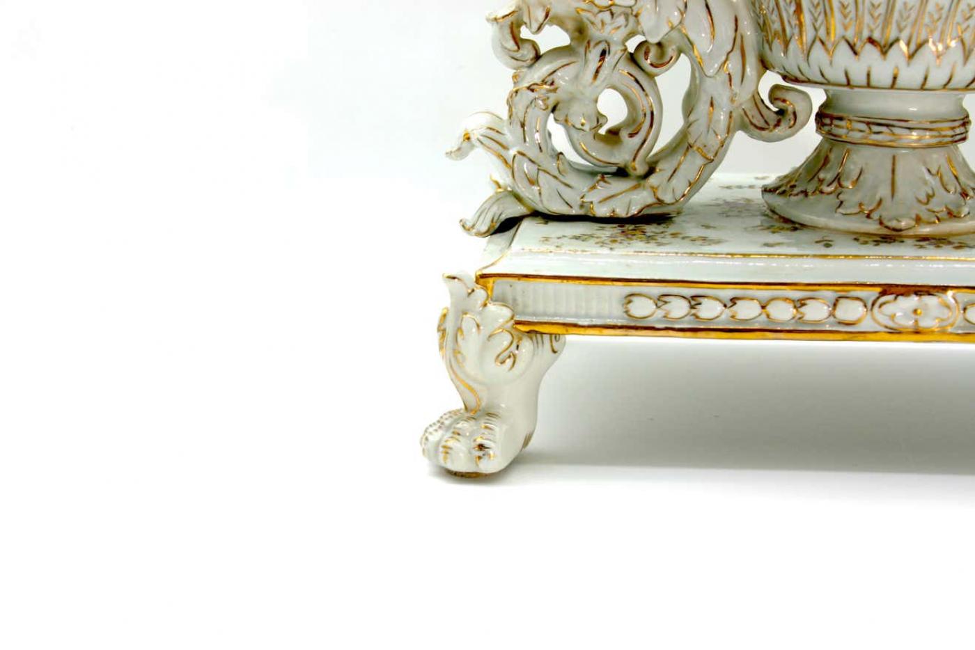 Large Pair German Porcelain Decorative Pieces