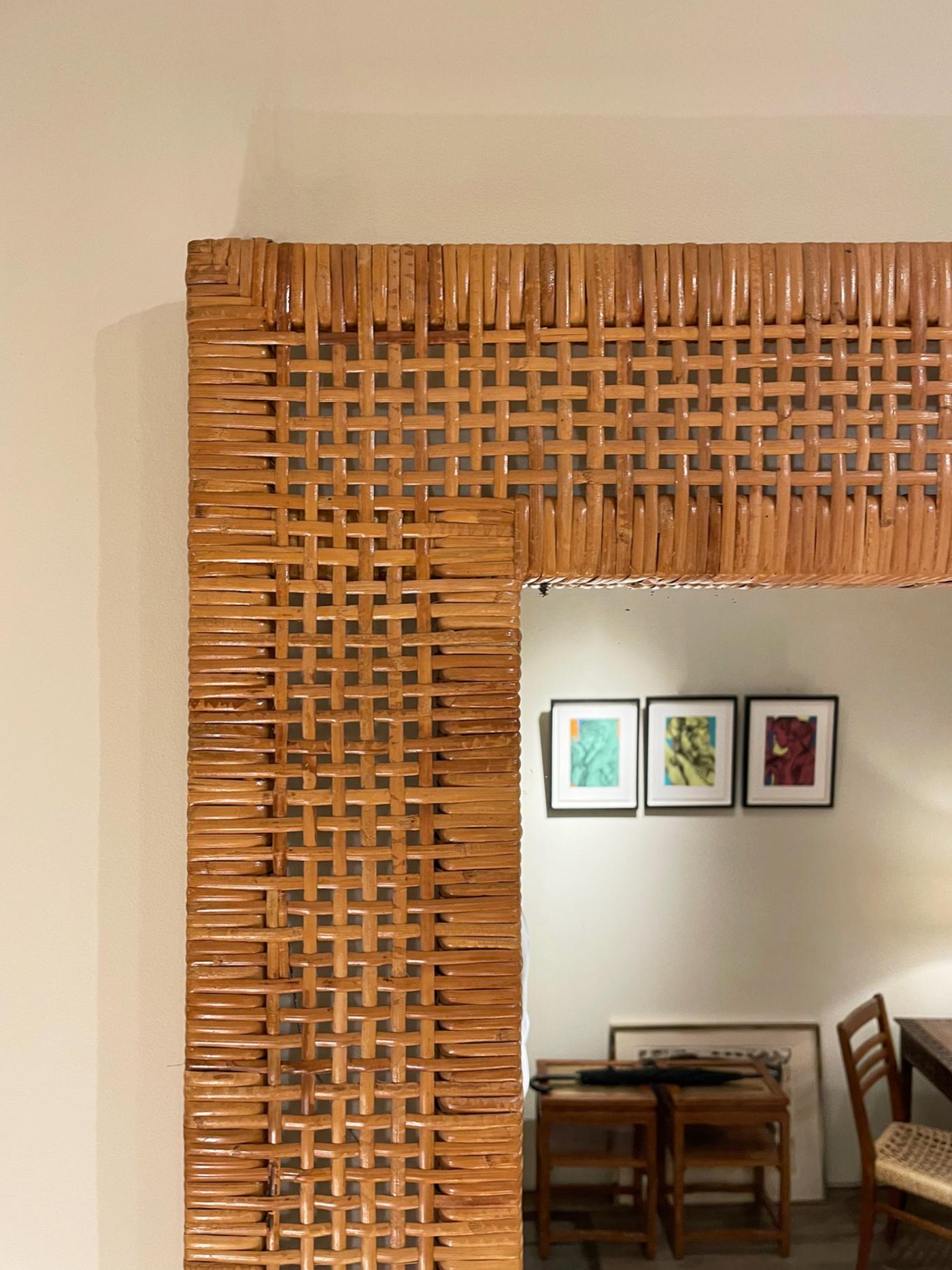 Large Rattan Mirror