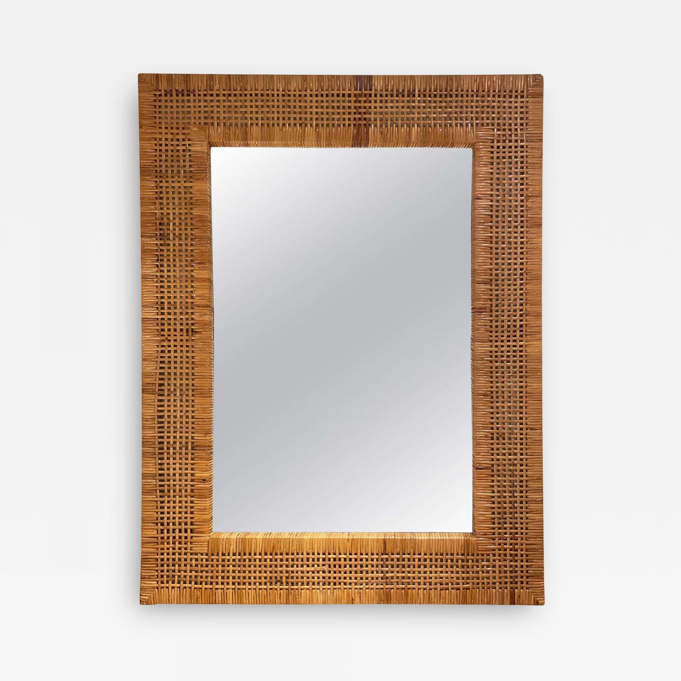 Large Rattan Mirror