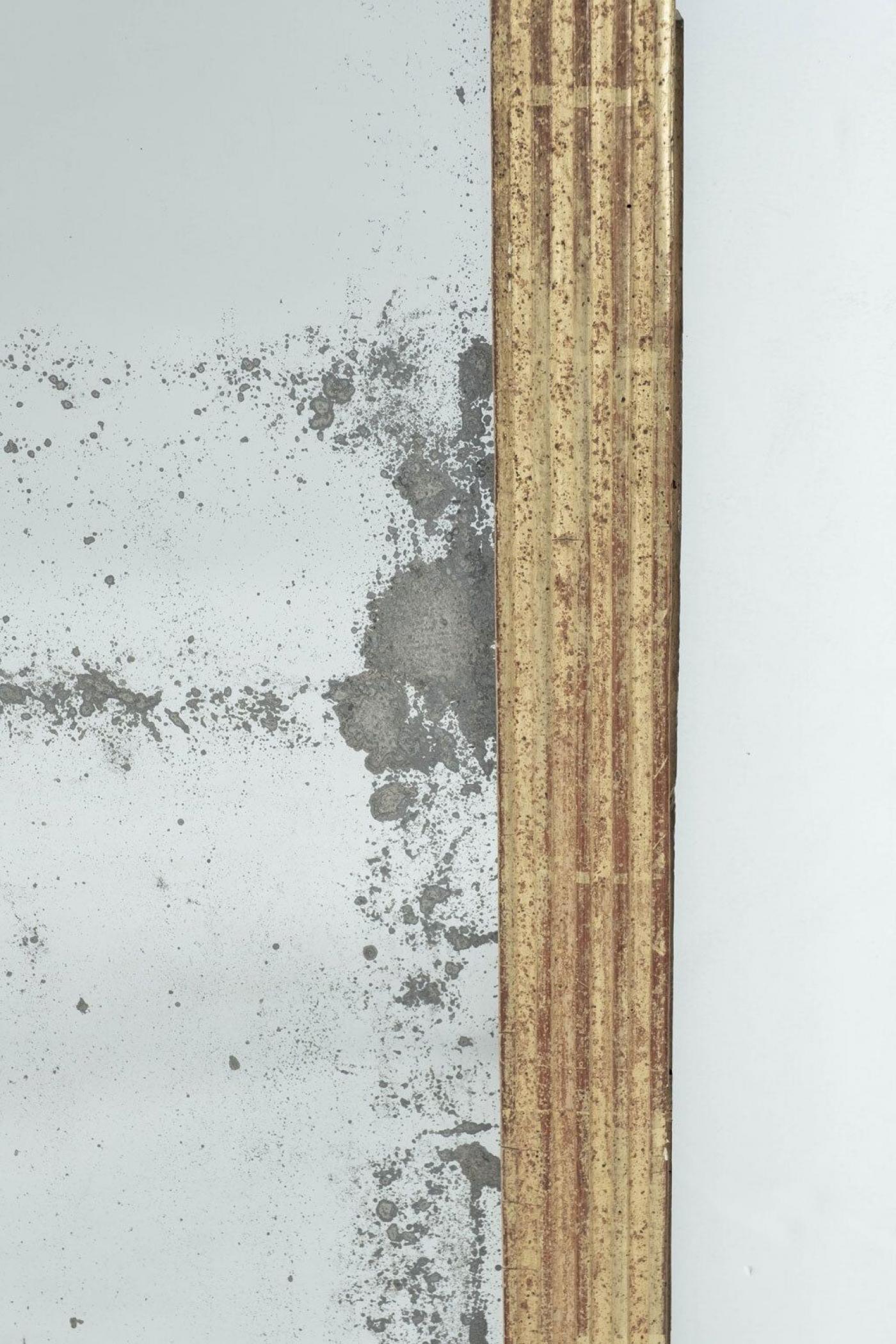 Large Rectangular-Shaped Fluted Giltwood Mirror