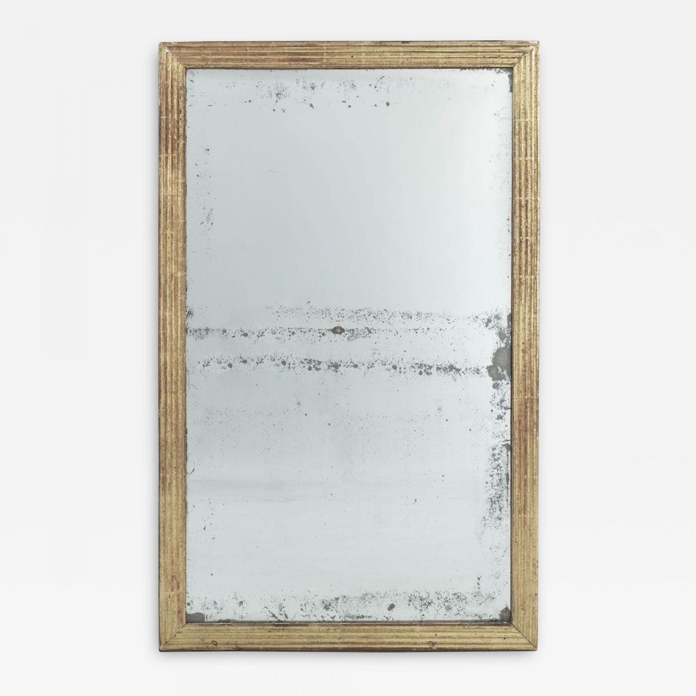 Large Rectangular-Shaped Fluted Giltwood Mirror