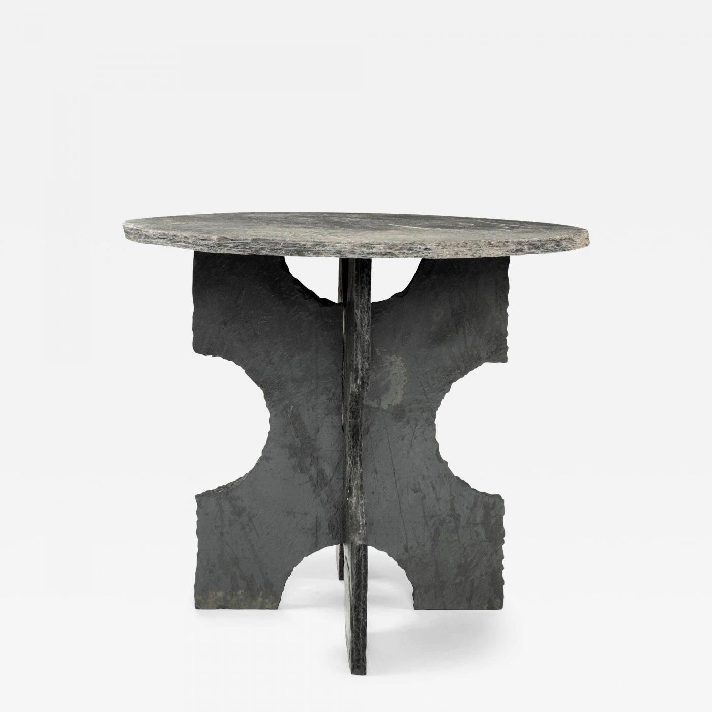 Large Round Riven Slate Table
