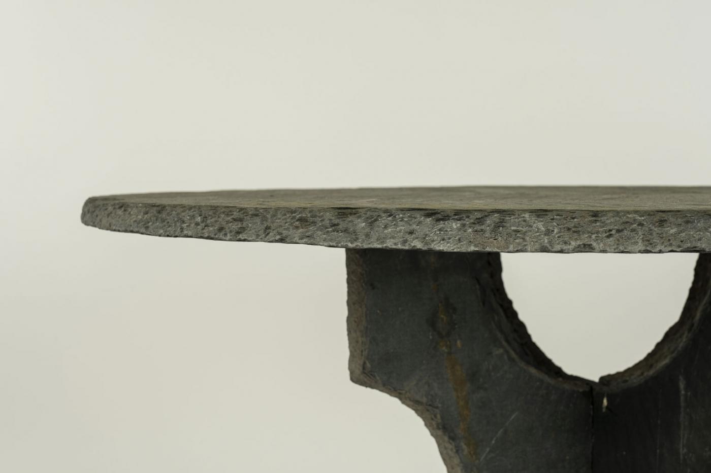 Large Round Vintage Slate Table