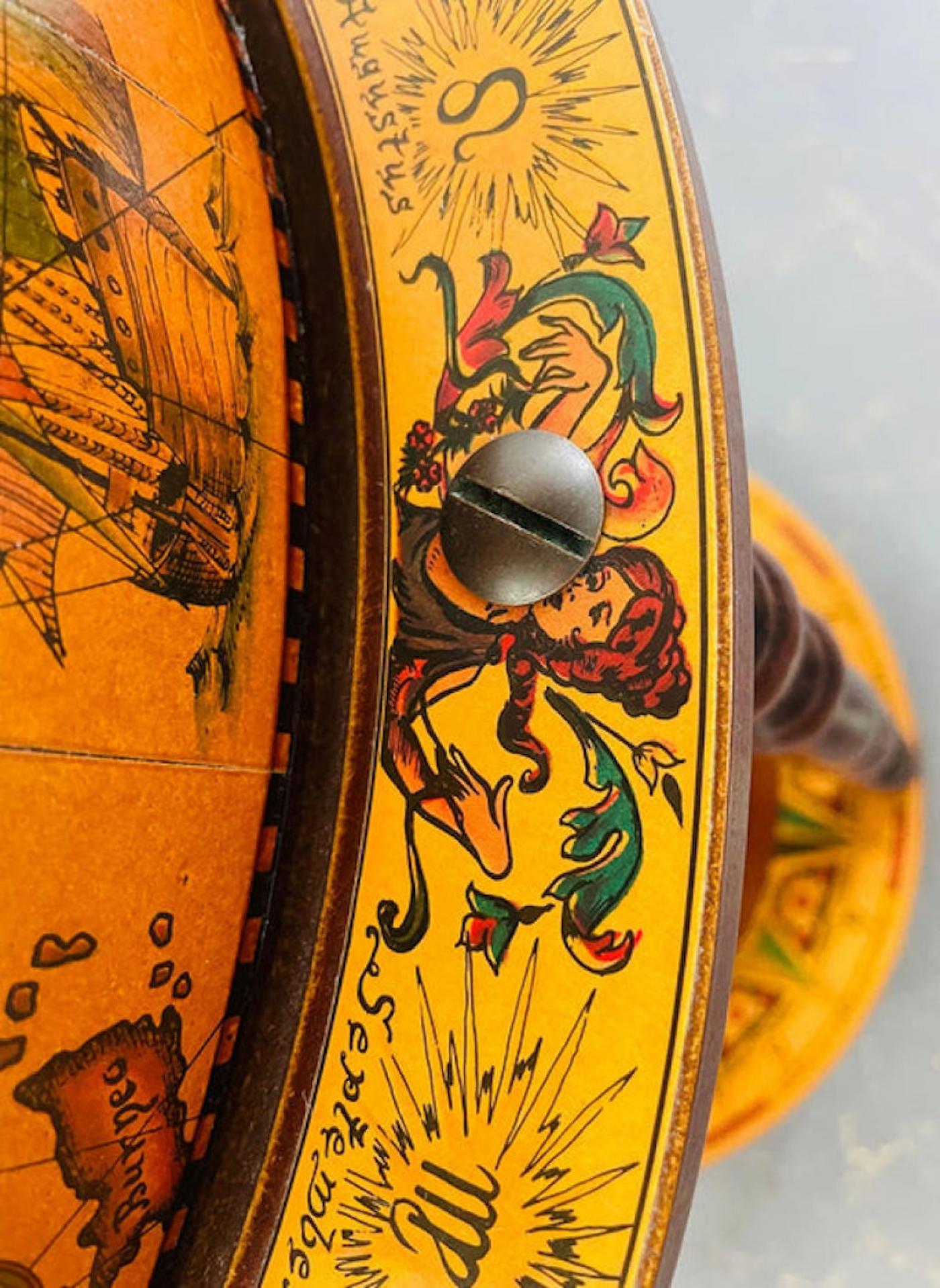 Large Terrestrial and Celestial Globe With Astrological Signs, Circa 1970