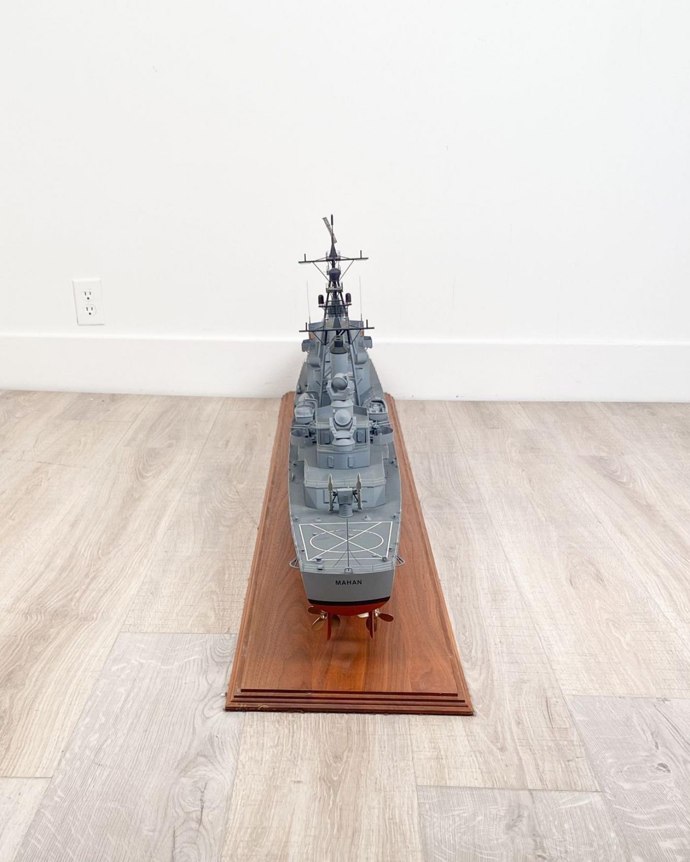 Large Vintage Battle Ship Model, circa 1950