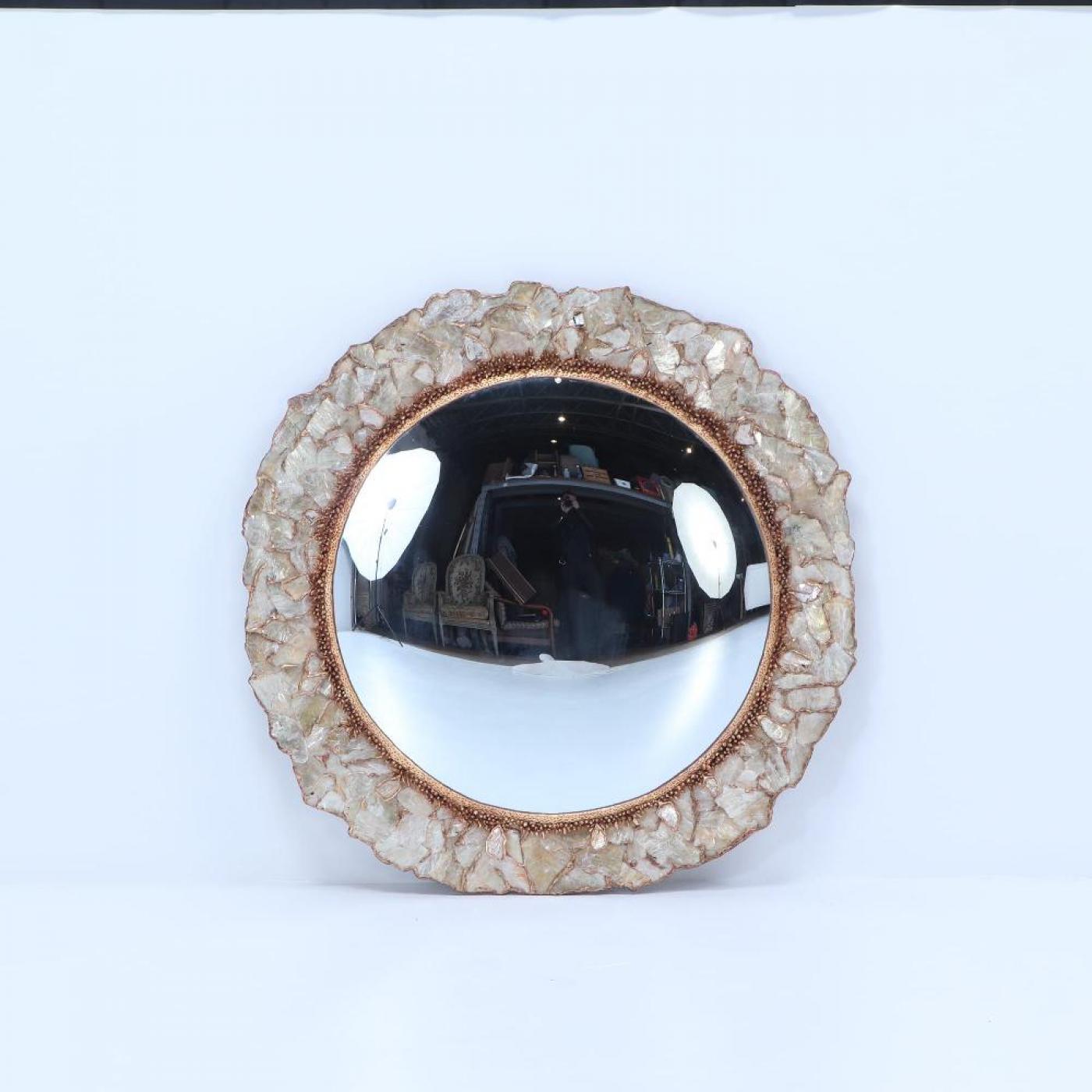 Large artist made one of a kind mica and resin mirror.