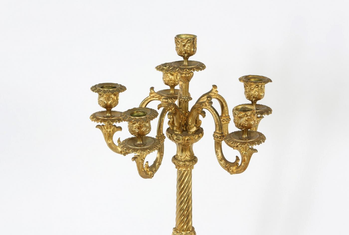 Late 19th Century Gilt Bronze Six Arms Candelabra