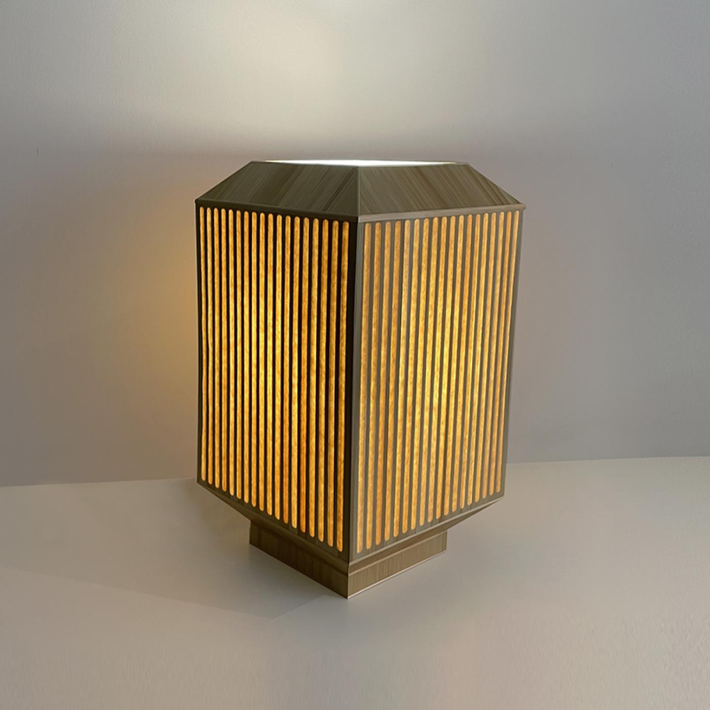 Laura Portarrieu - PALEA PL04 Straw marquetry table lamp