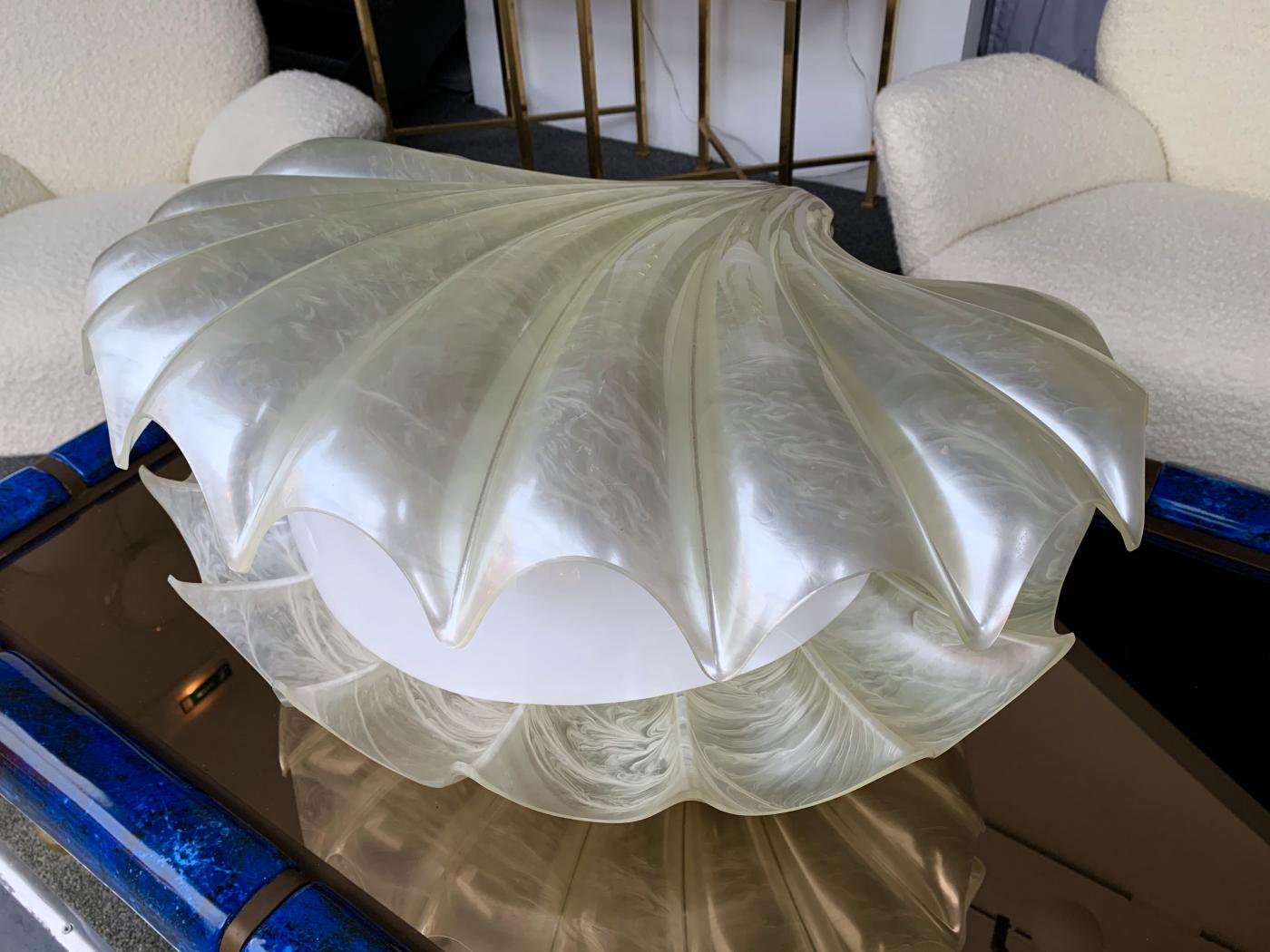 Liane Rougier - Large Shell Lamp Pearl Resin Brass by Maison Rougier ...