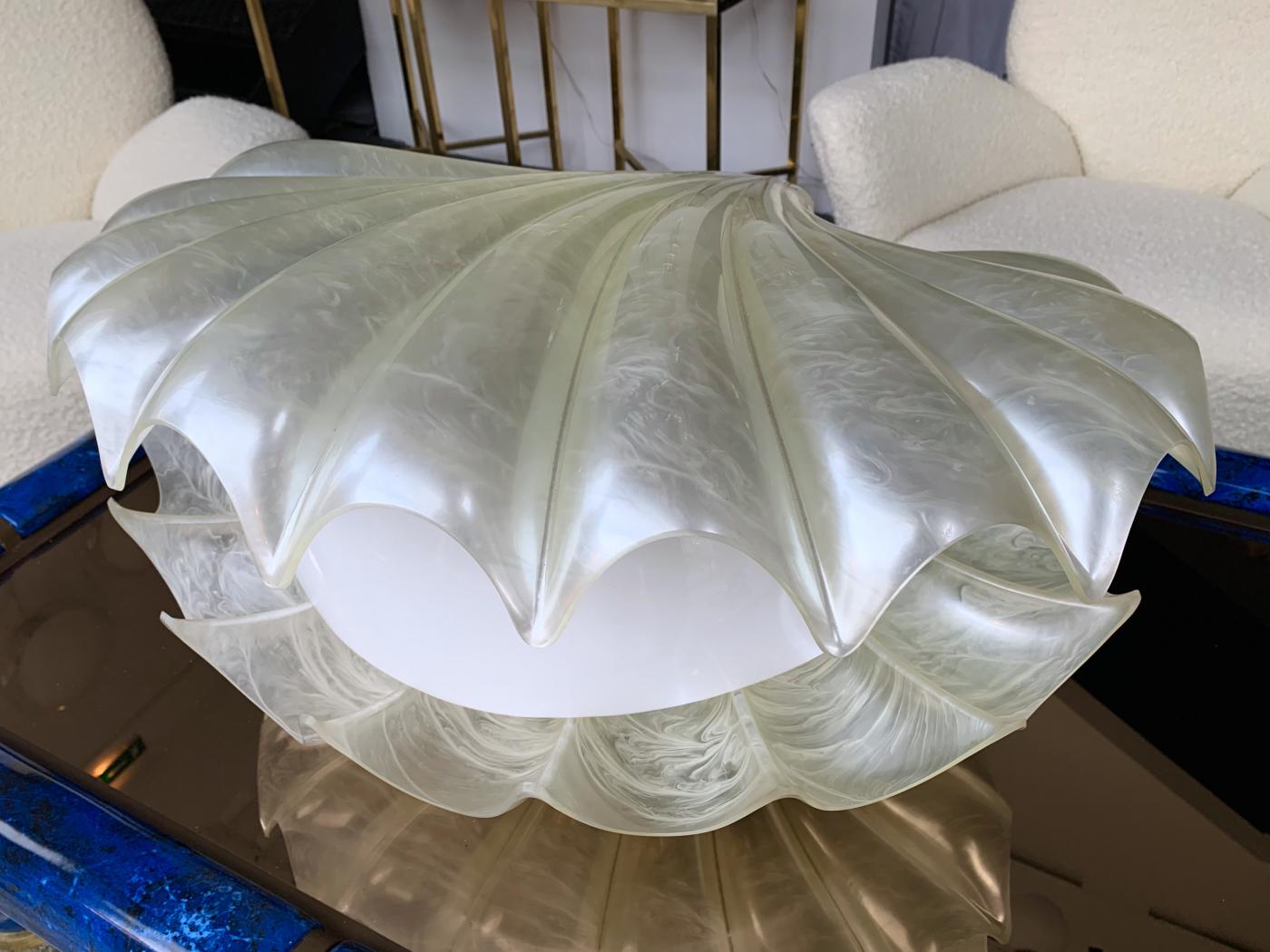 Liane Rougier - Large Shell Lamp Pearl Resin Brass by Maison Rougier ...