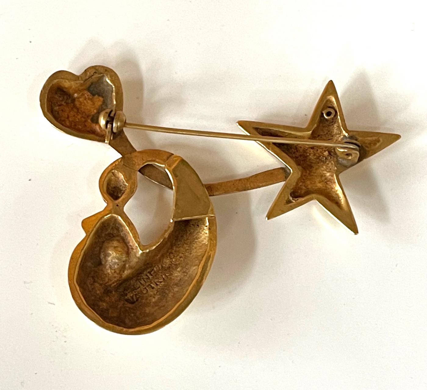 Line Vautrin - Bronze Brooch by Line Vautrin