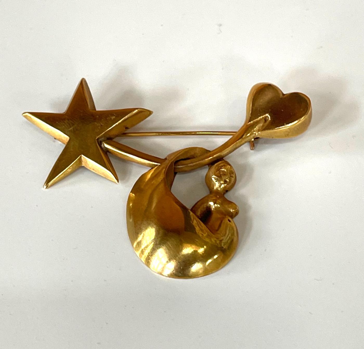 Line Vautrin - Bronze Brooch by Line Vautrin