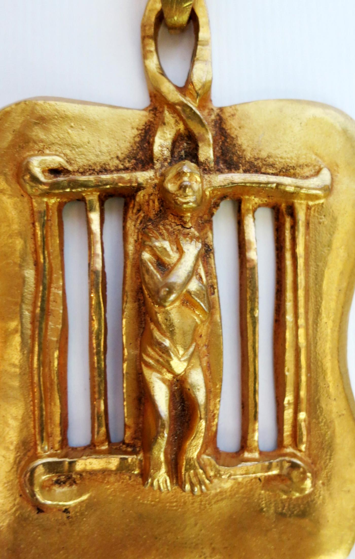 Line Vautrin - Bronze Necklace Pendant Saint Laurent Line Vautrin
