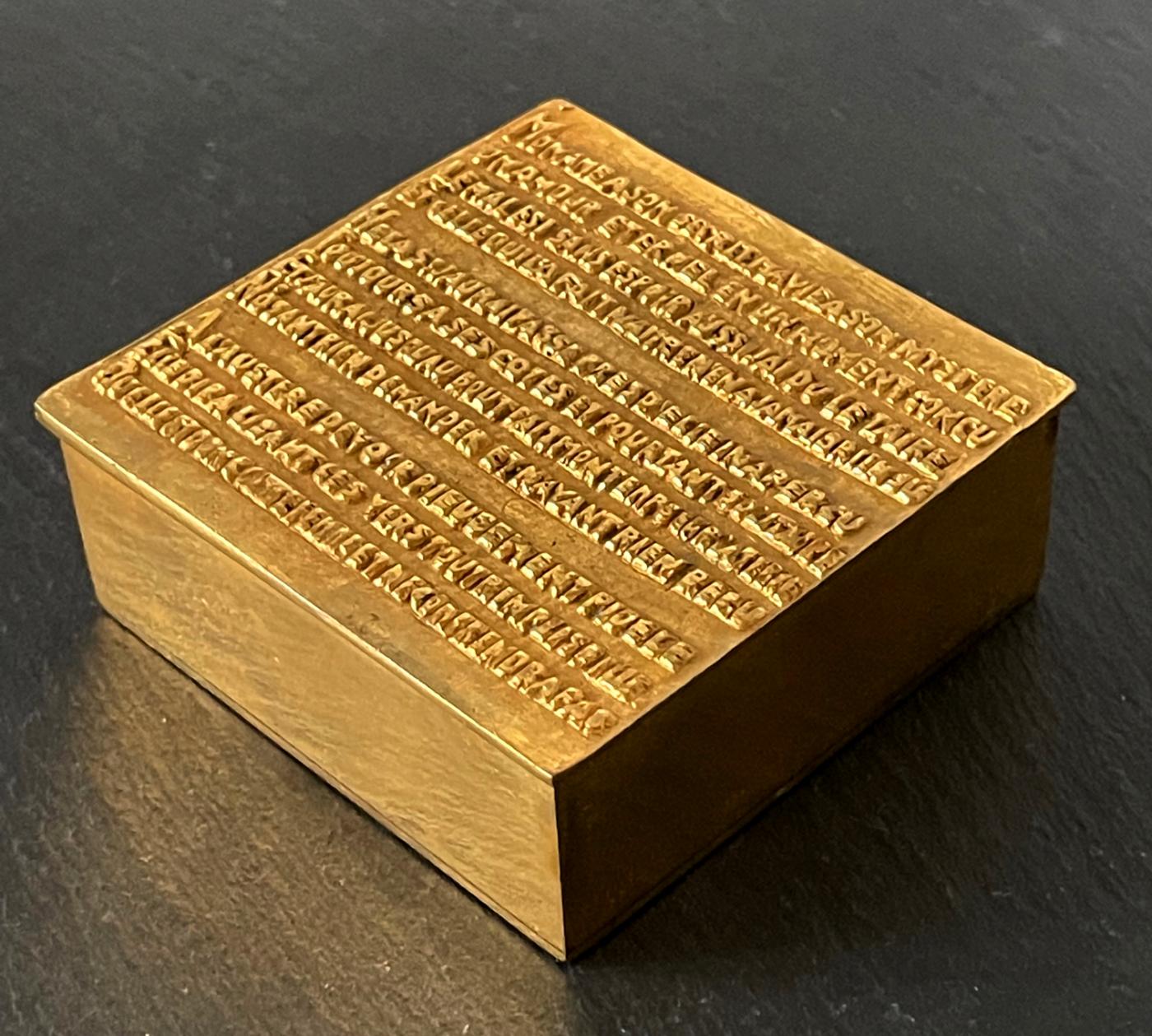 Line Vautrin - French Line Vautrin Bronze Poem Box with Sonnet by Felix ...