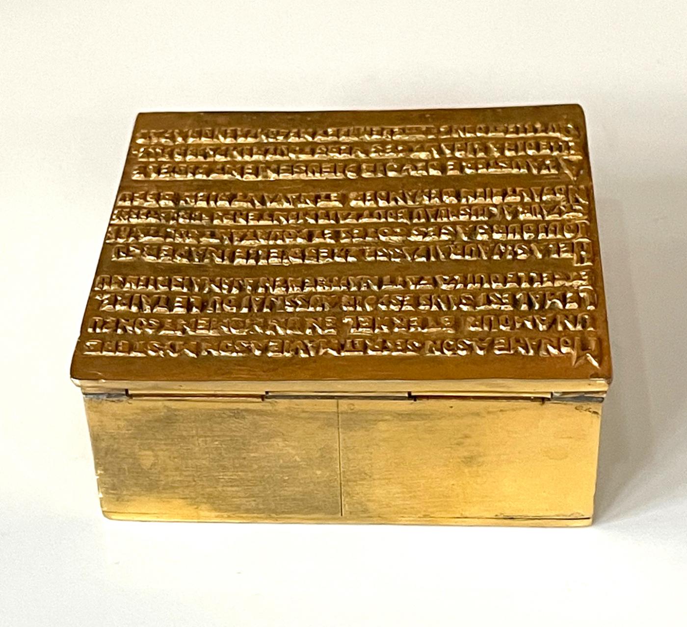 Line Vautrin - French Line Vautrin Bronze Poem Box with Sonnet by Felix ...