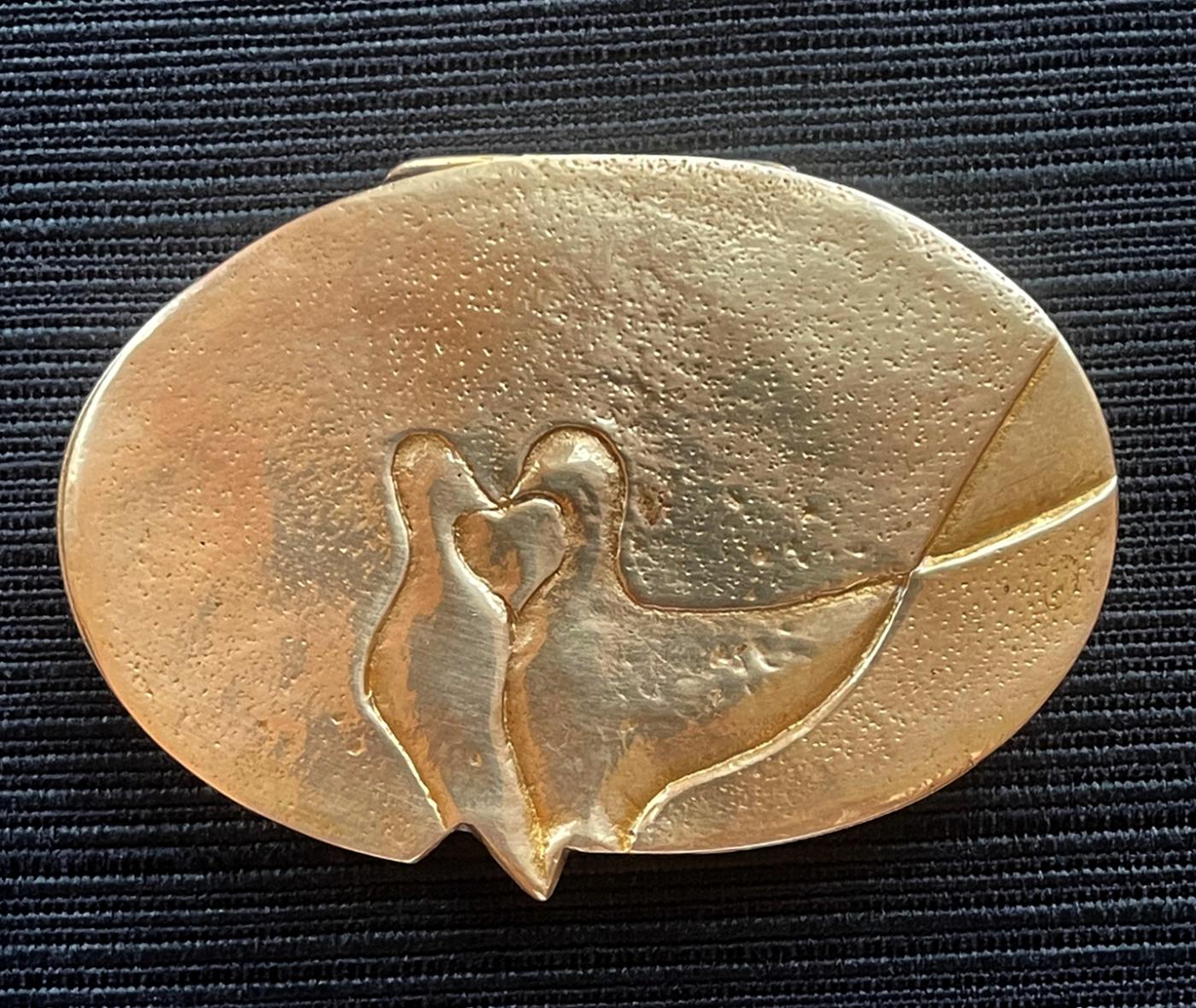 Line Vautrin - French Sculptured Gilt Bronze Box by Line Vautrin