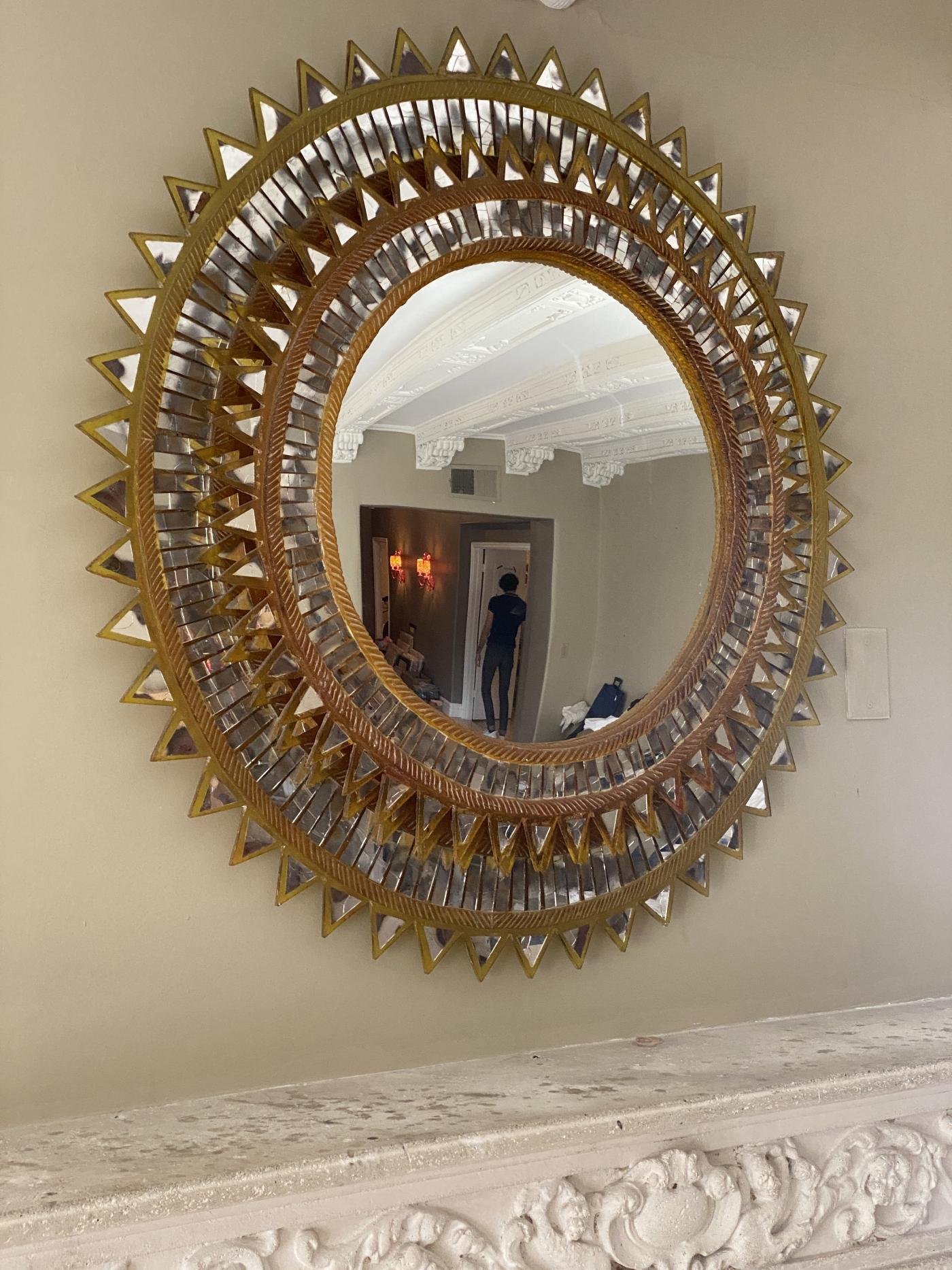 Line Vautrin - Line Vautrin, Mirror "Soleil à pointes n°4", circa 1970s