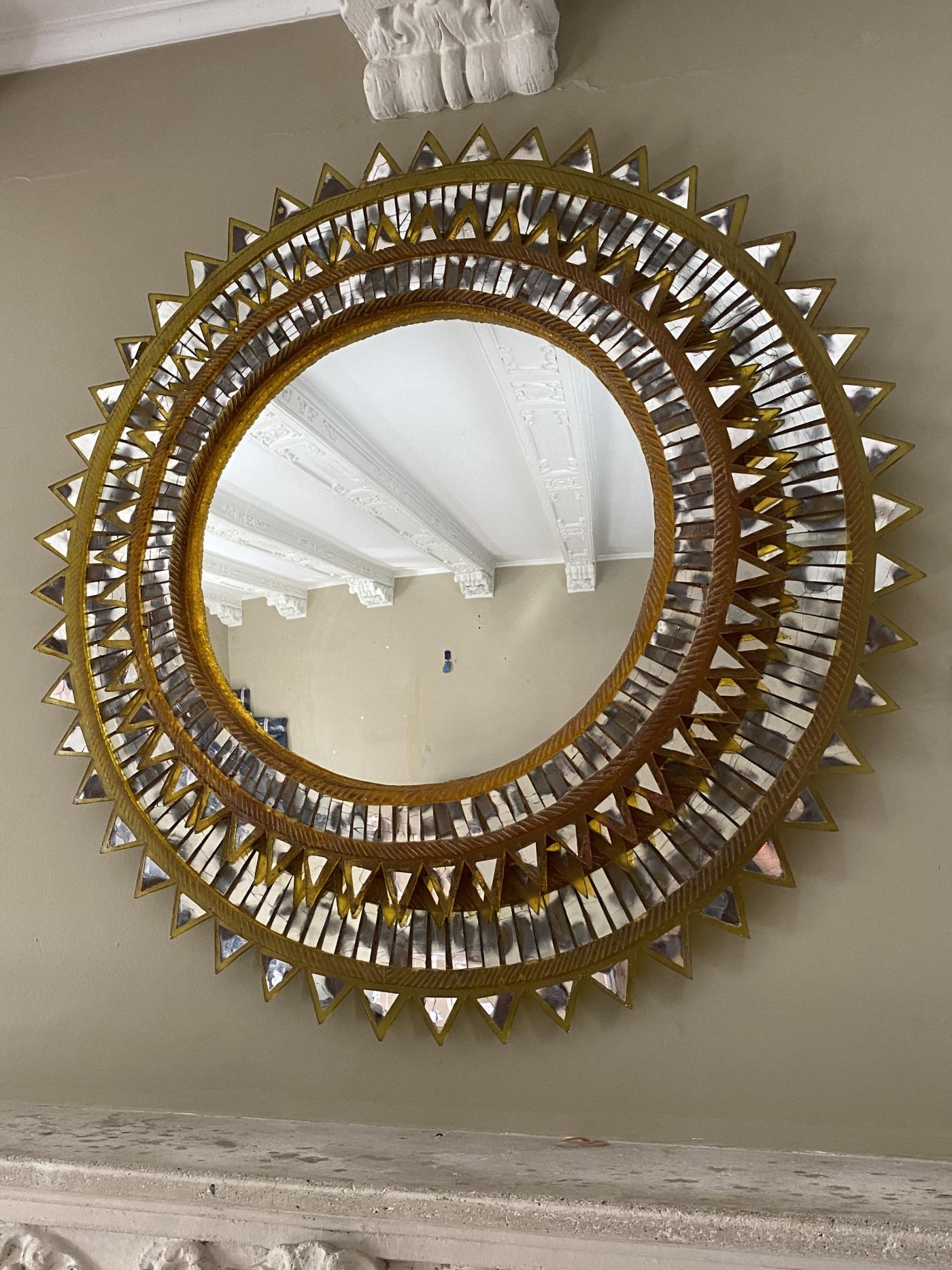 Line Vautrin - Line Vautrin, Mirror "Soleil à pointes n°4", circa 1970s