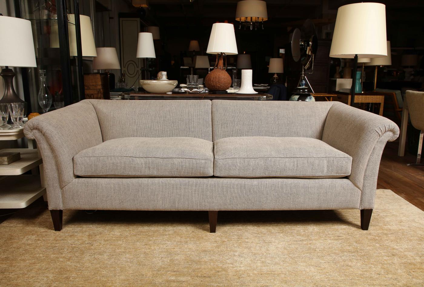 Linen Splayed Arm Sofa